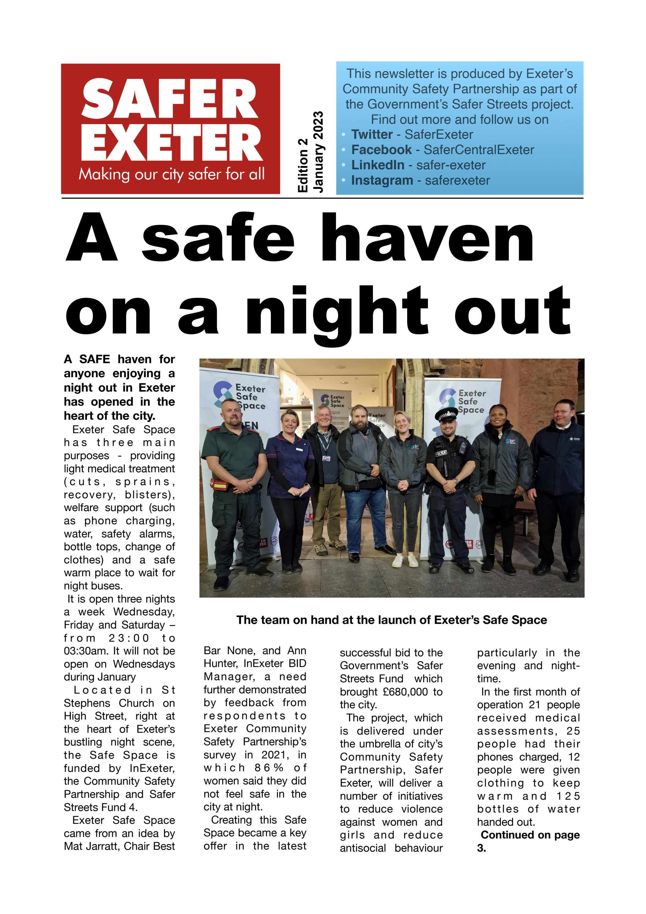 Safer Exeter newsletter edition 2 - January 2023 by University of ...