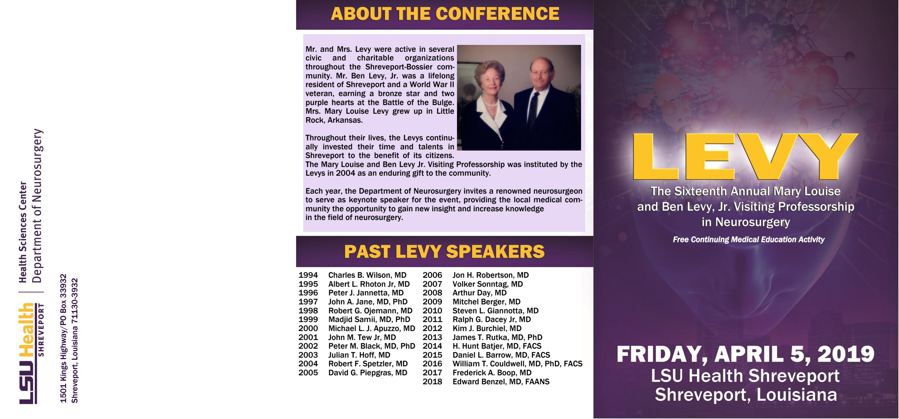 LSU Health Shreveport | Levy Conference Brochure (2019) by Deann Driver ...