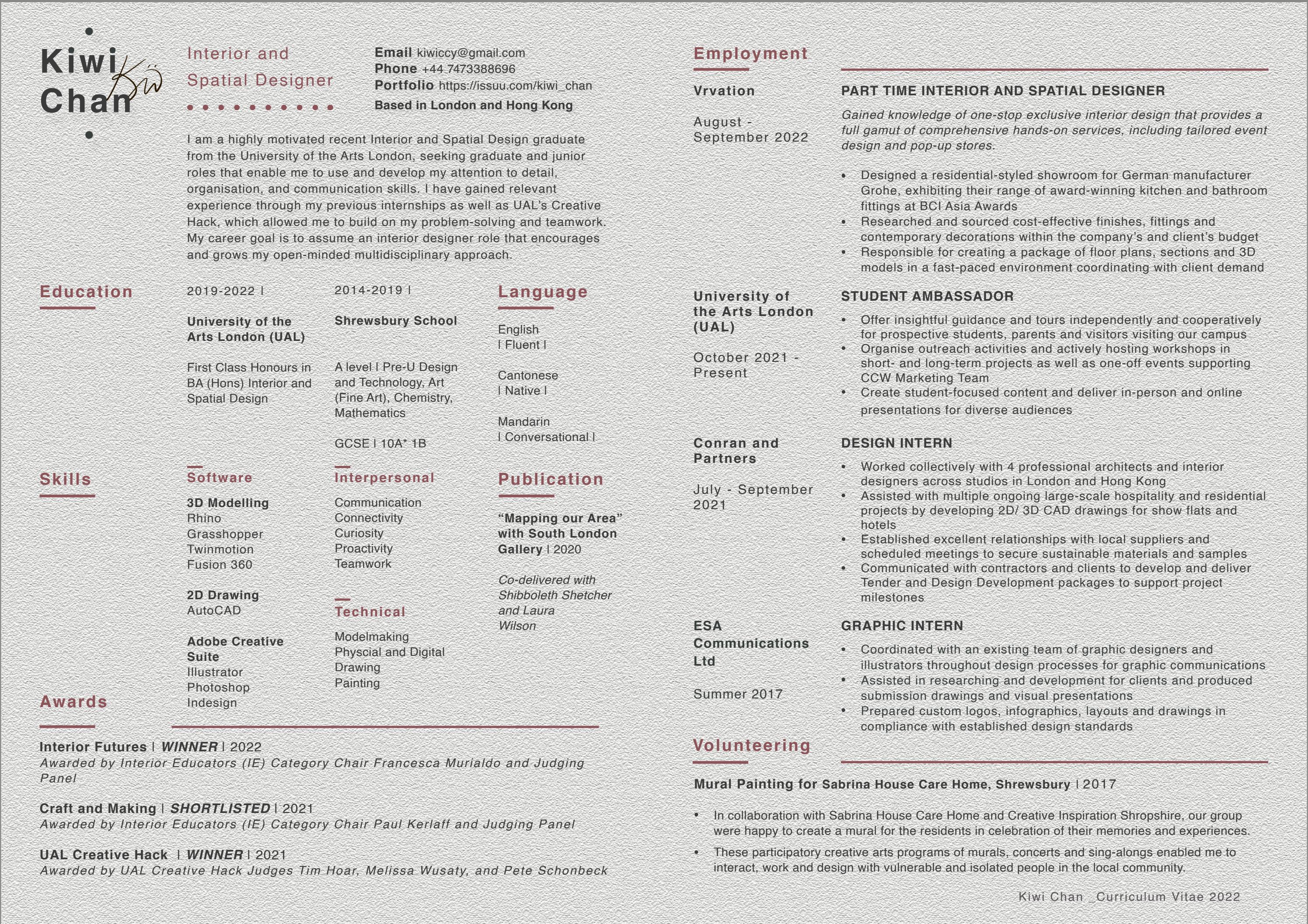 Kiwi Chan CV_2023 by Kiwi Chan - Issuu