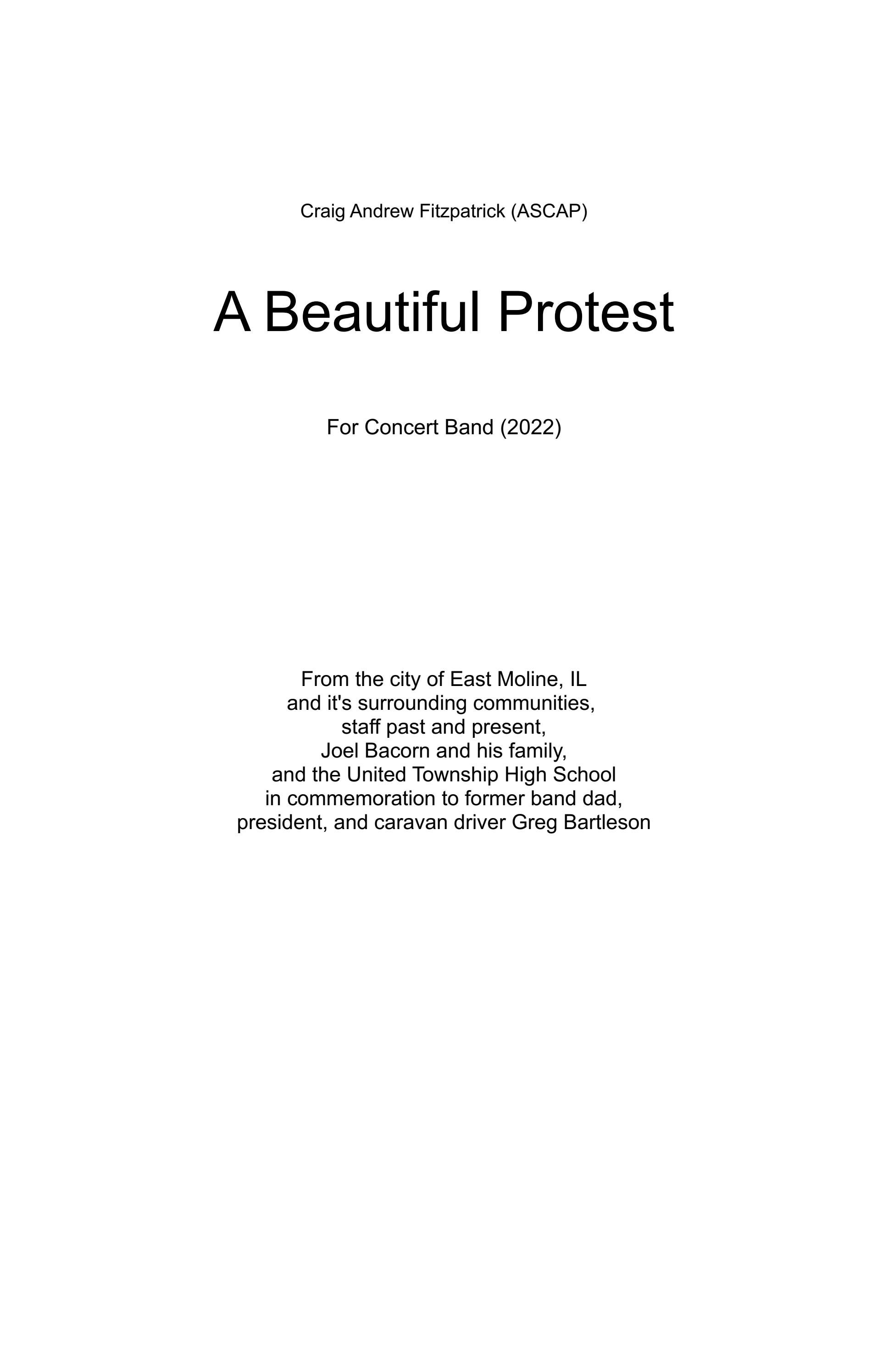 A Beautiful Protest (2022) Grade 3.5 by fitzpatrickmusic - Issuu
