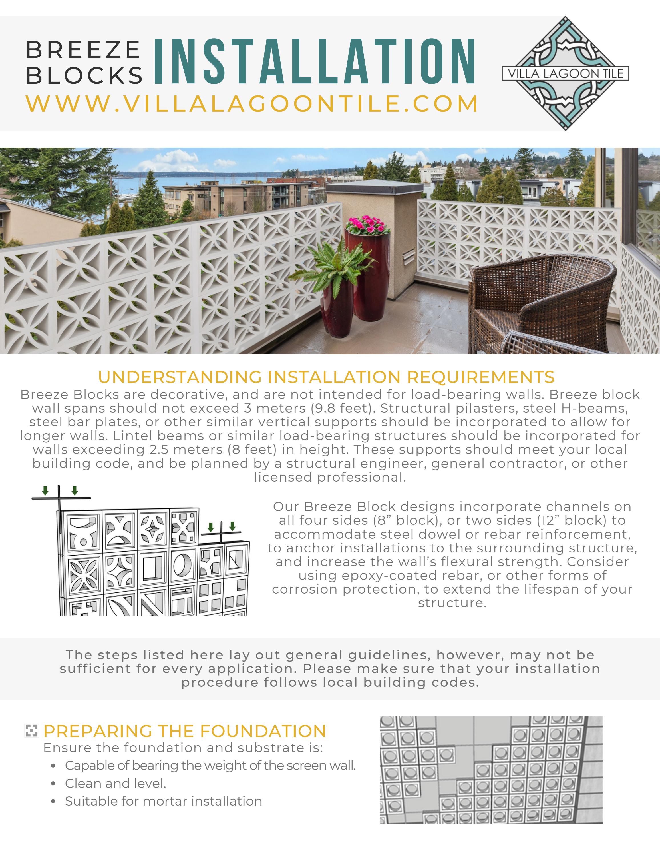 How to install the new breeze block by Villa Lagoon Tile - Issuu