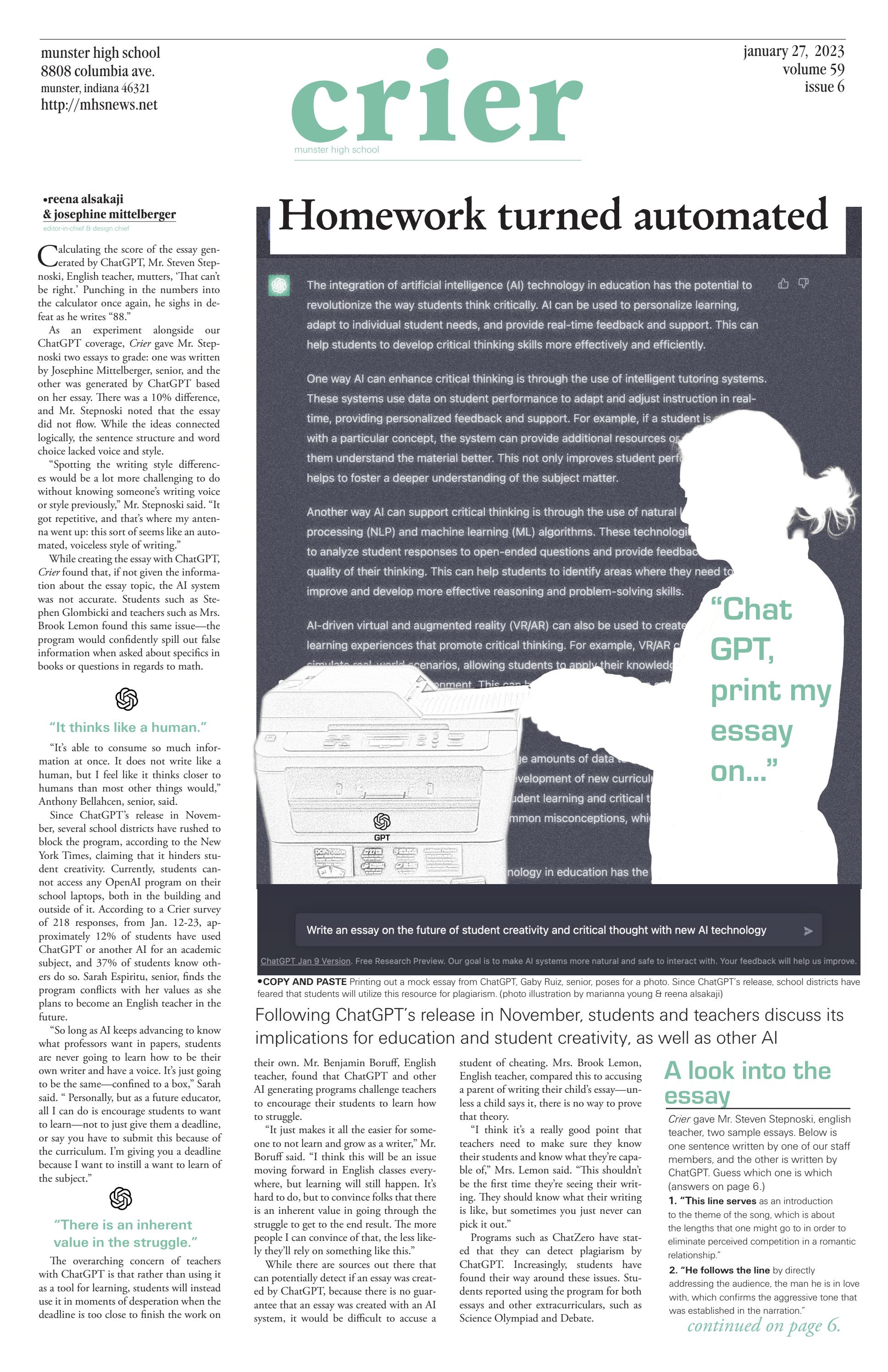 MHS Crier | Issue 6 | 1.27.2023 by Munster High School Crier - Issuu