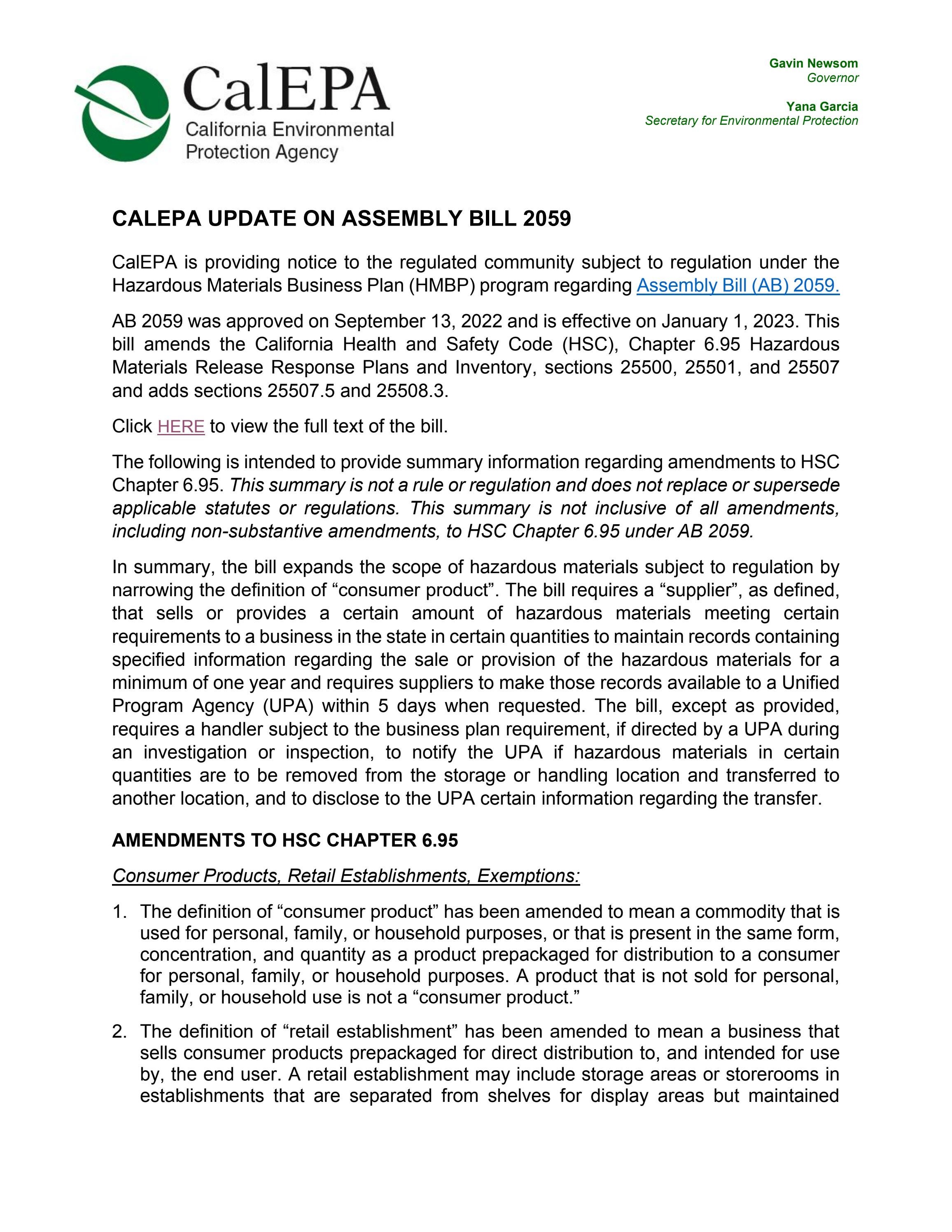 CALEPA UPDATE AB2059 by Los Angeles Fire Department - Issuu