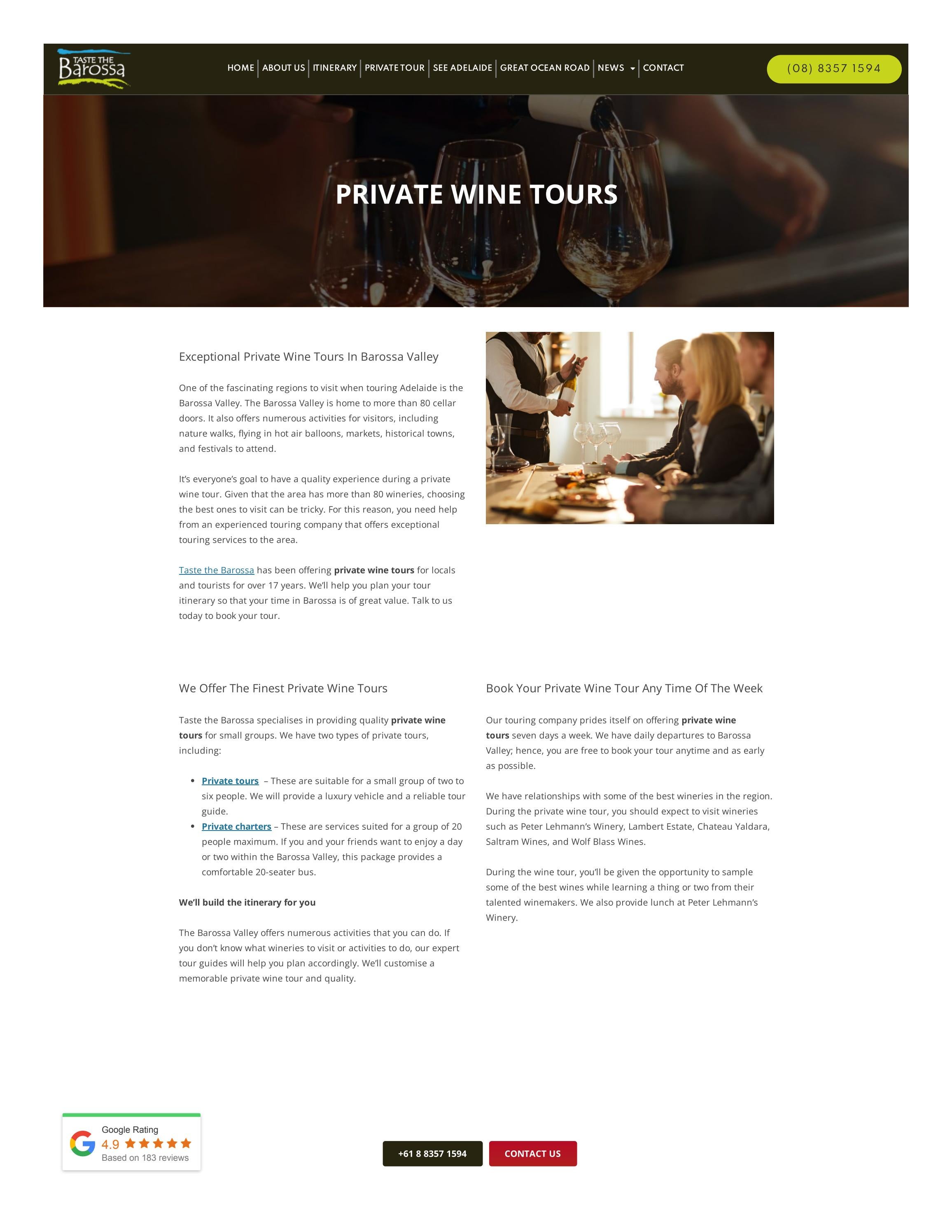 Private Wine Tours by tastethe barossa - Issuu