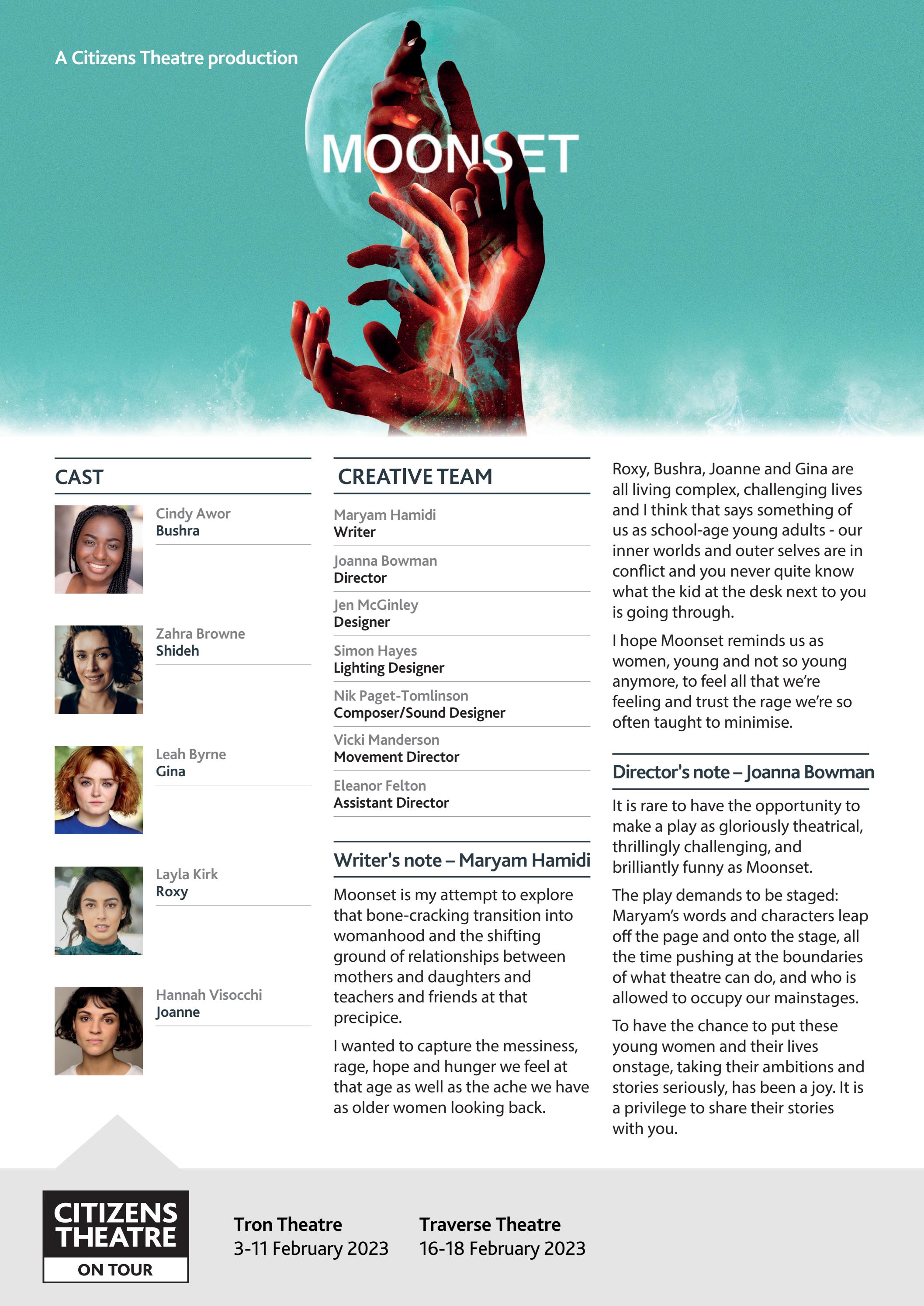 Moonset by Citizens Theatre - Issuu