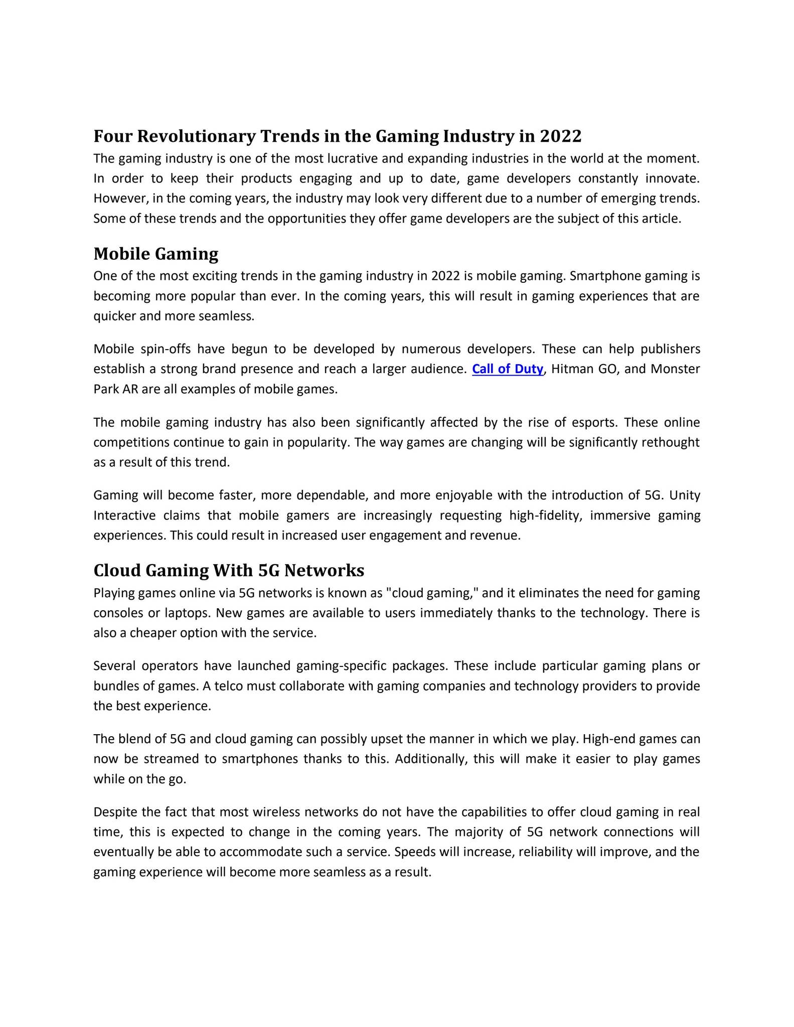 Four Revolutionary Trends in the Gaming Industry in 2022 by Essays UK ...