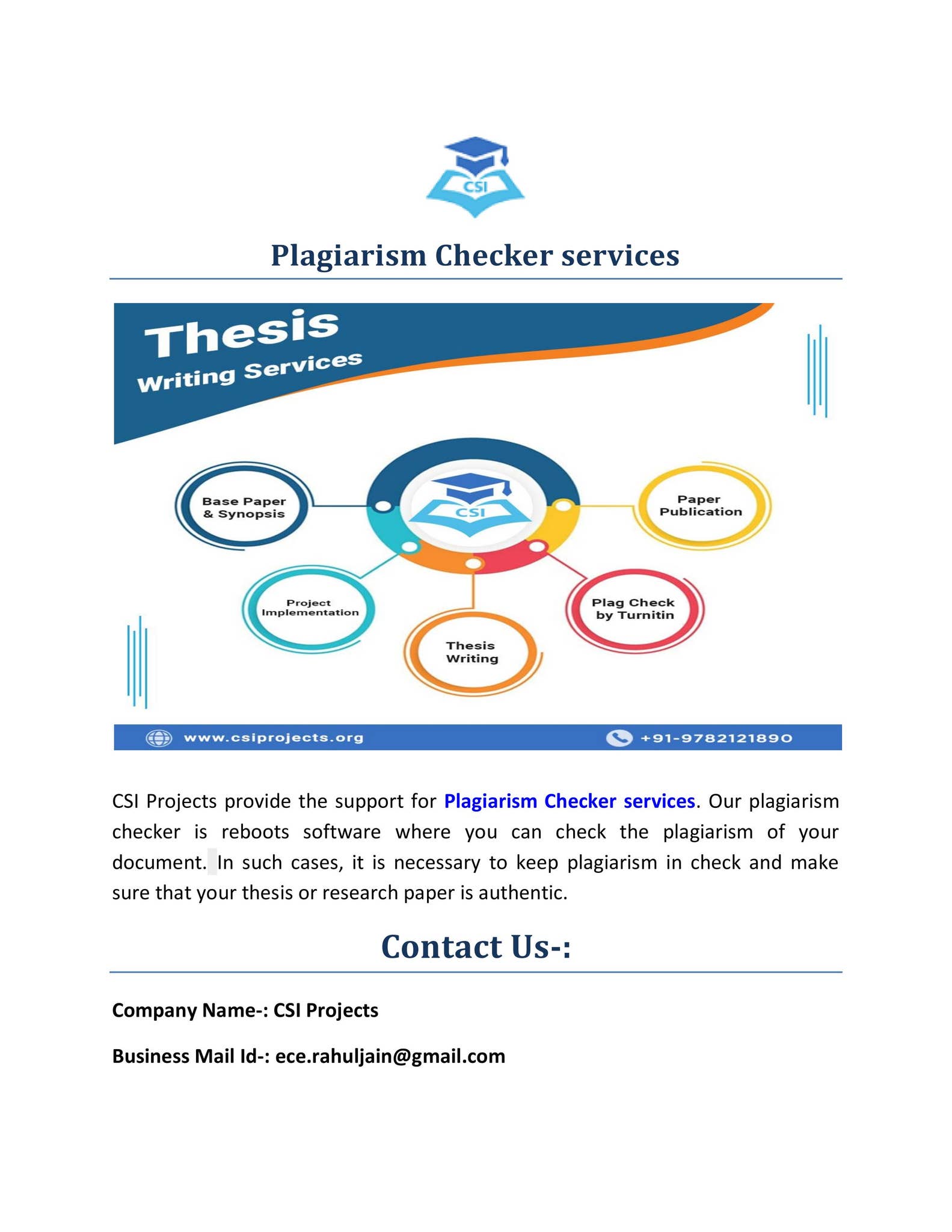 Plagiarism Checker services by CSI Projects - Issuu