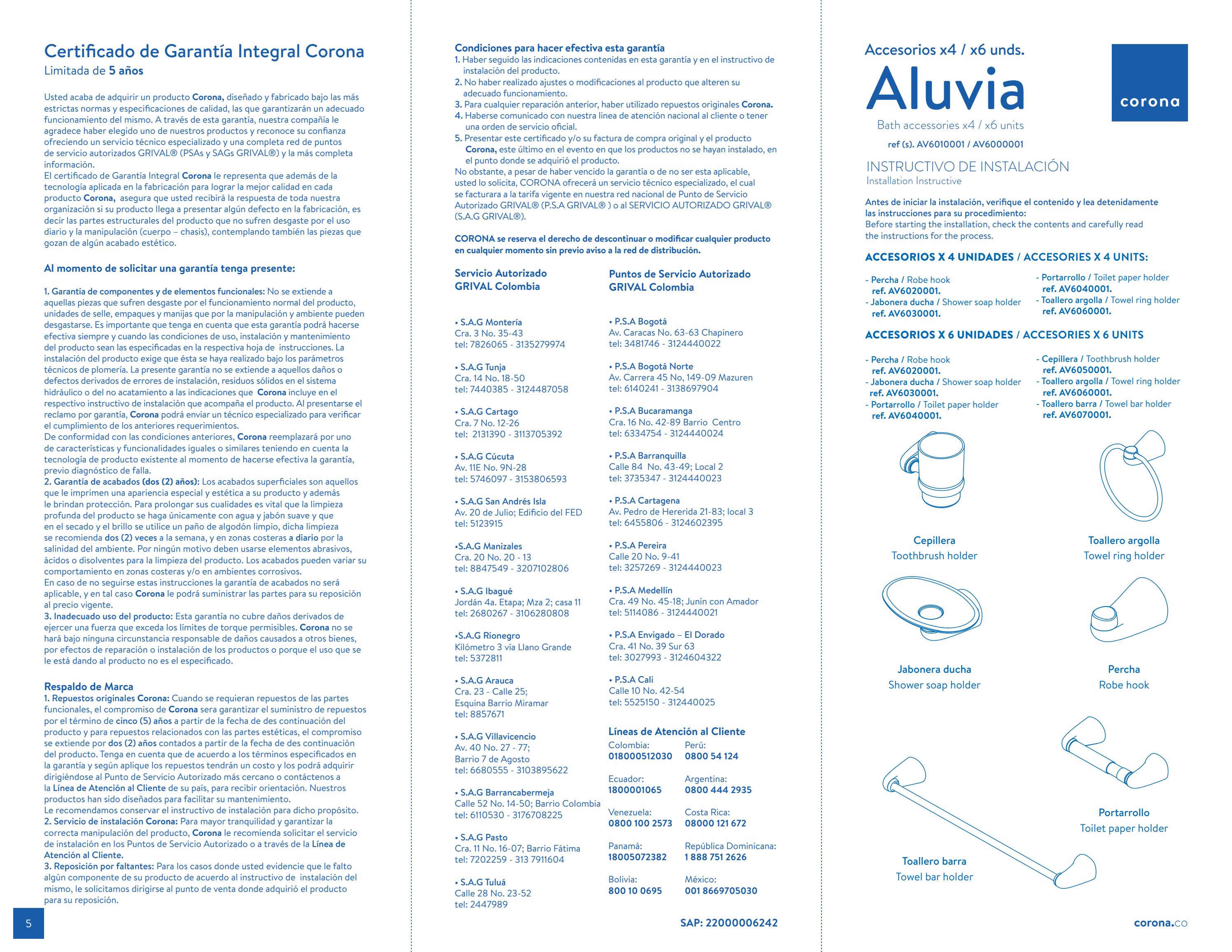 Instructivo instalación Kit Accesorios Corona Aluvia by Madecentro ...