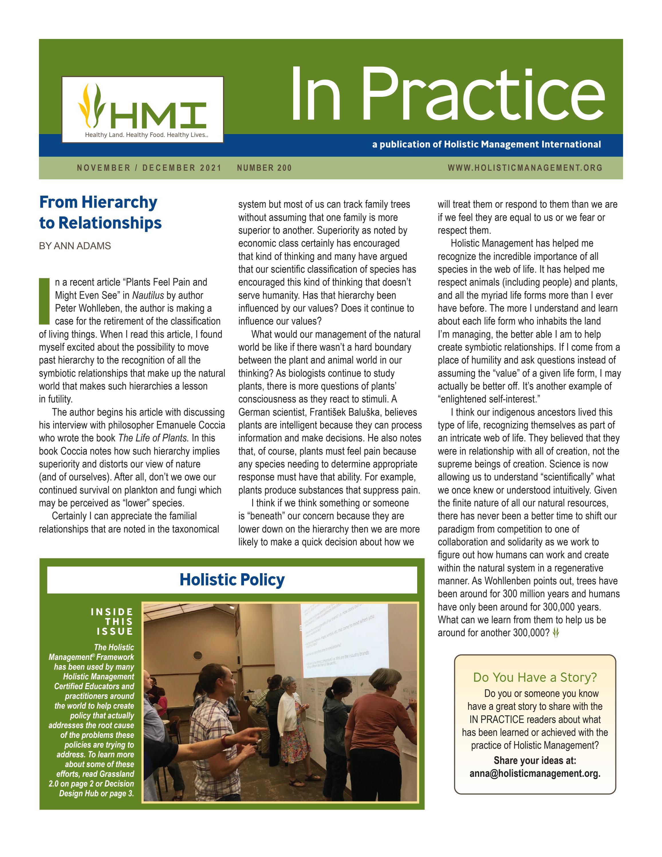 #200, IN PRACTICE, November/December 2021 by HMI - Holistic Management ...