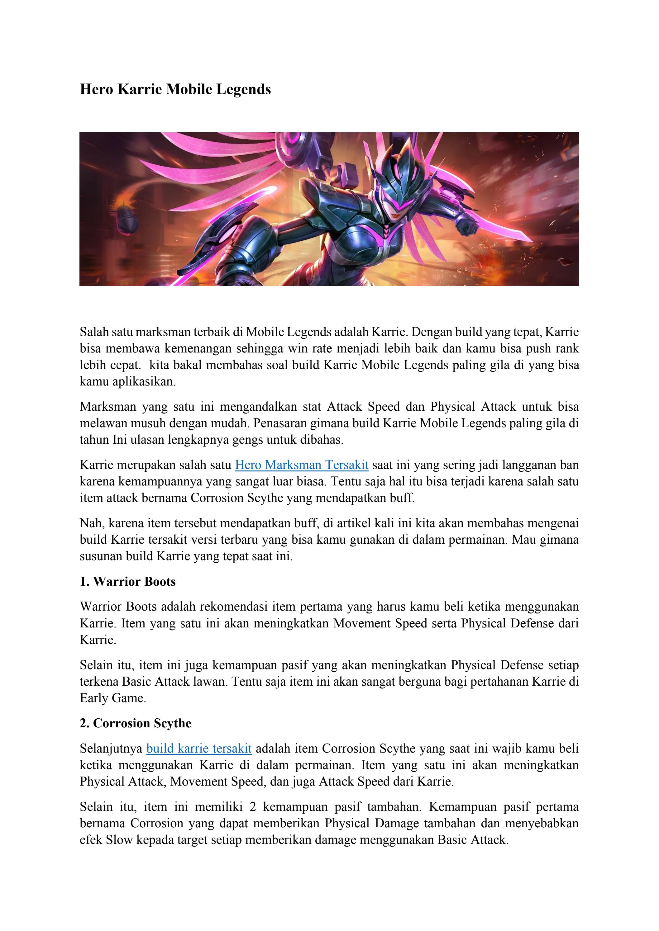 Hero Karrie Mobile Legends by Rodney Norton - Issuu