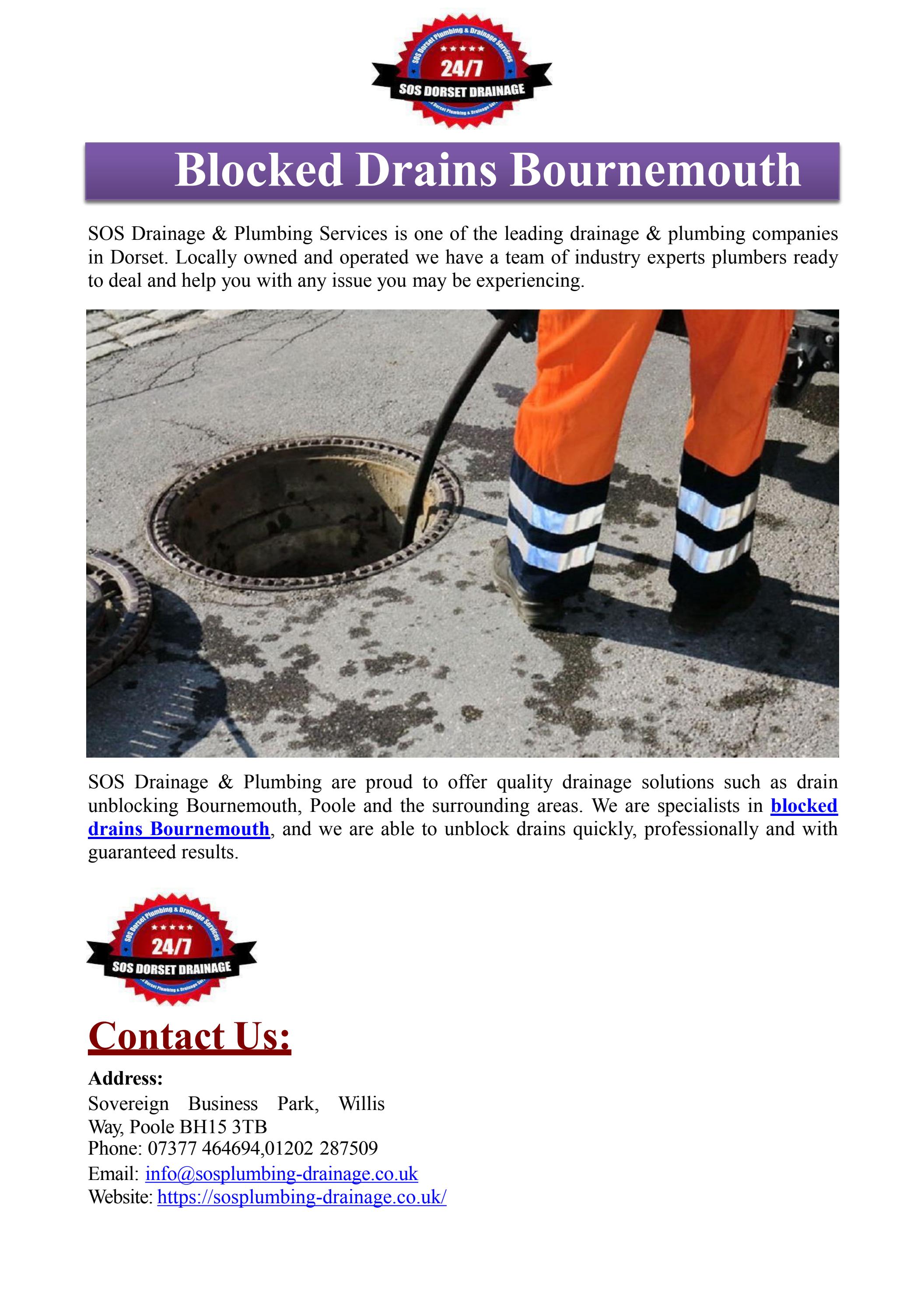 Blocked Drains Bournemouth by SOS Drainage & Plumbing - Issuu