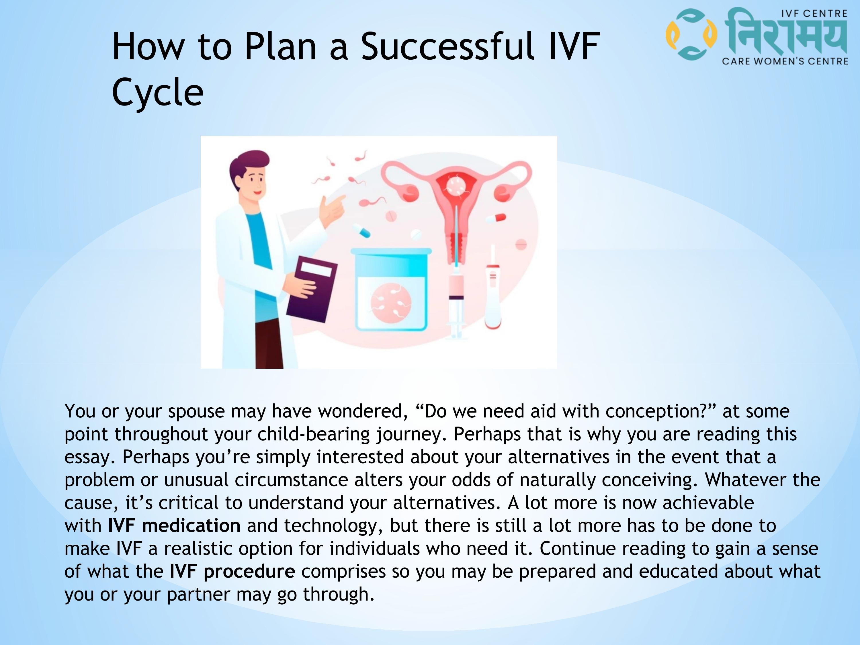 How to Plan a Successful IVF Cycle? by Niramay - Care Women’s Centre - Issuu
