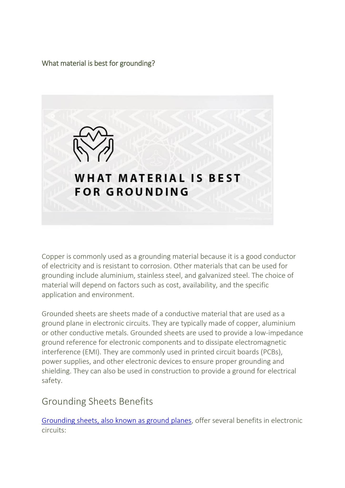What material is best for grounding? by Greenelectronicsstore - Issuu
