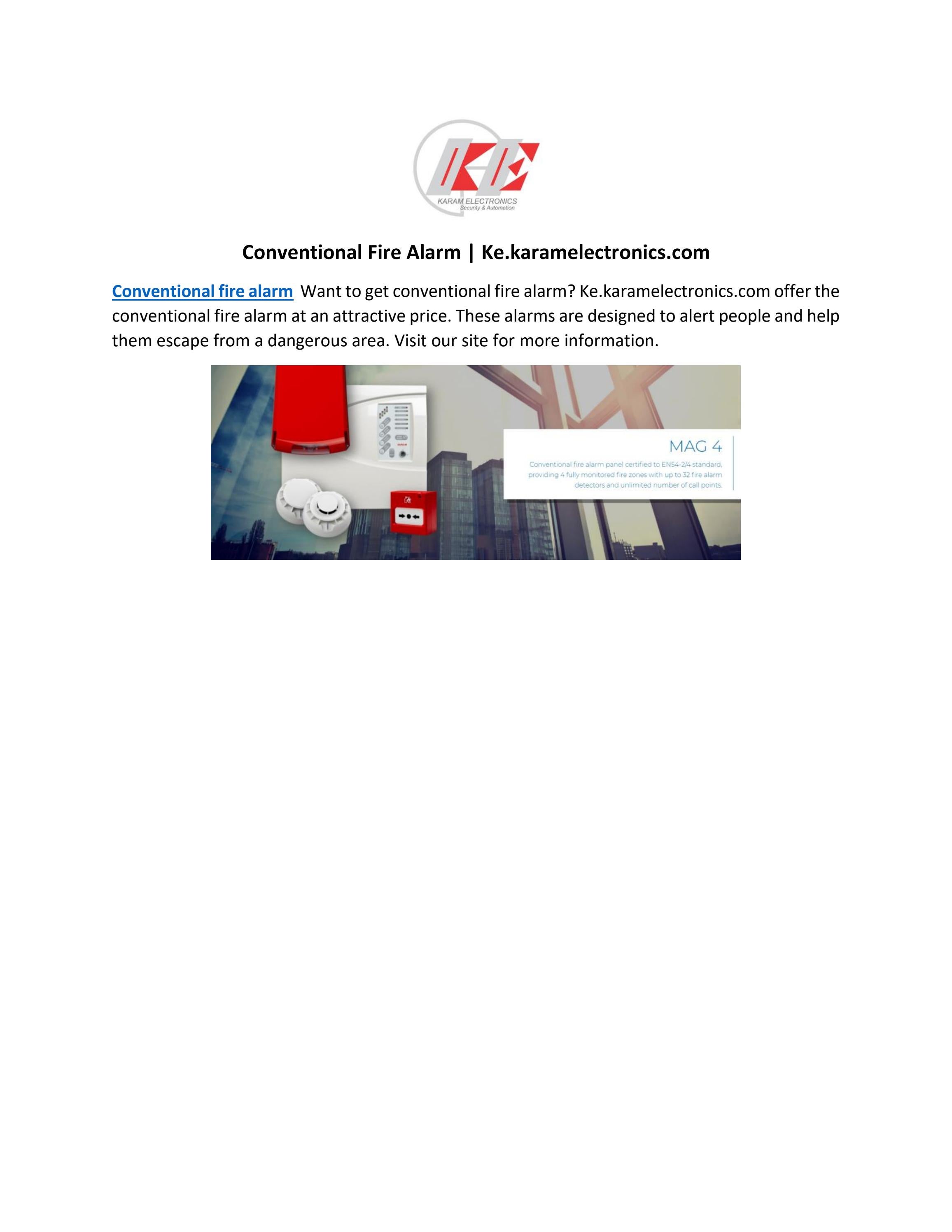 Conventional Fire Alarm | Ke.karamelectronics.com by Karam Electronics - Issuu