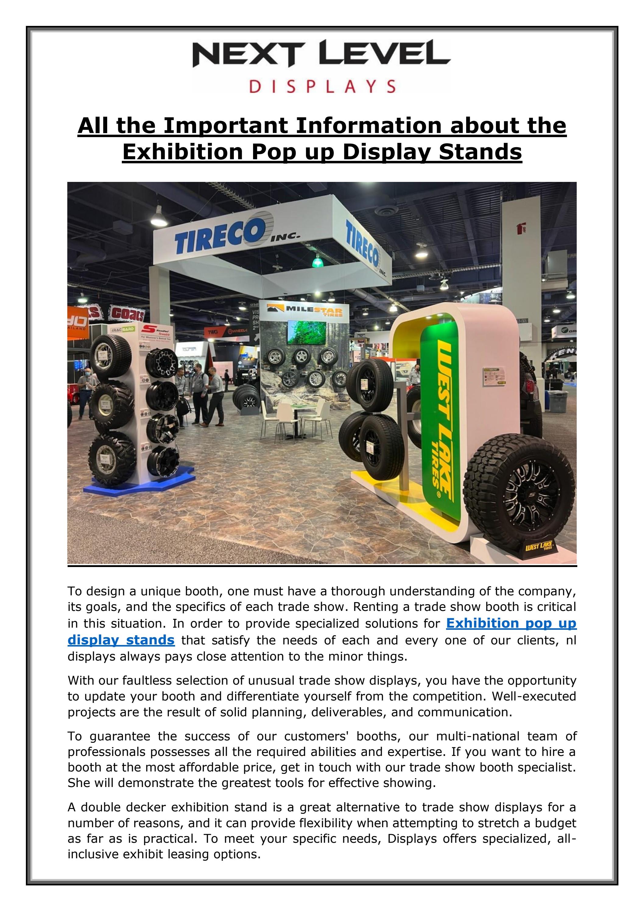 All the Important Information about the Exhibition Pop up Display ...