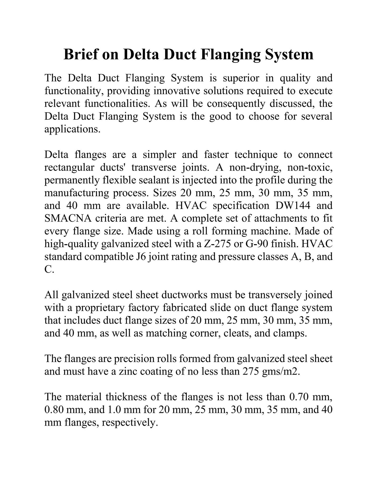 Brief on Delta Duct Flanging System by deltaduct - Issuu
