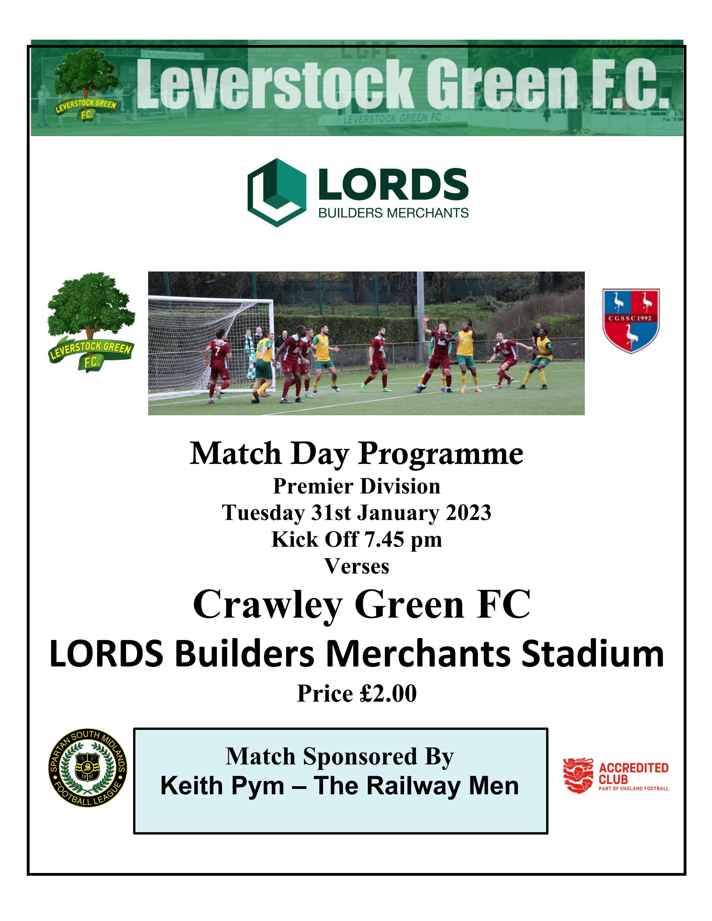 Leverstock Green FC Programme vs Crawley Green FC by Leverstock Green ...