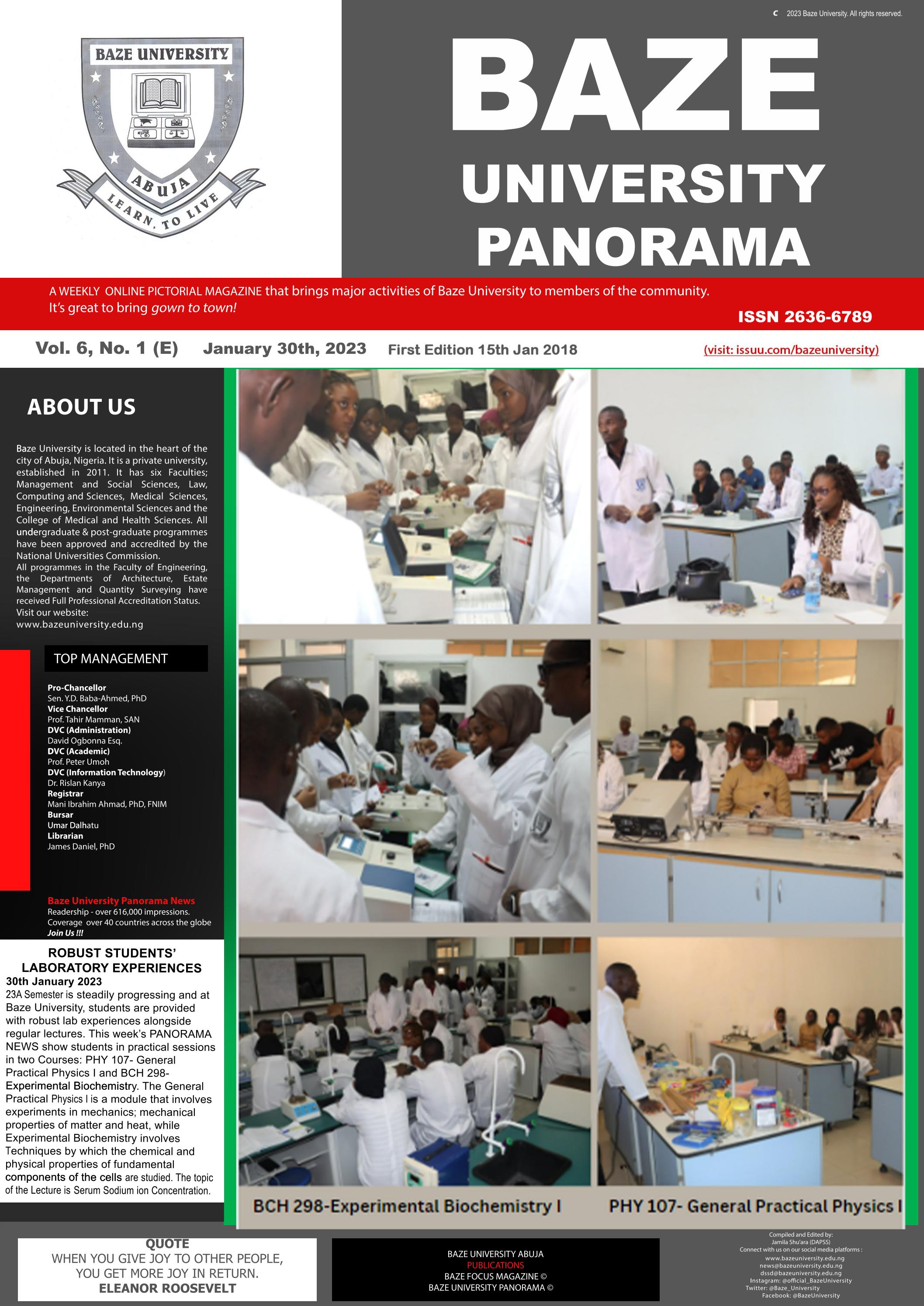 BAZE UNIVERSITY PANORAMA NEWS (30th January 2023) by Baze University ...