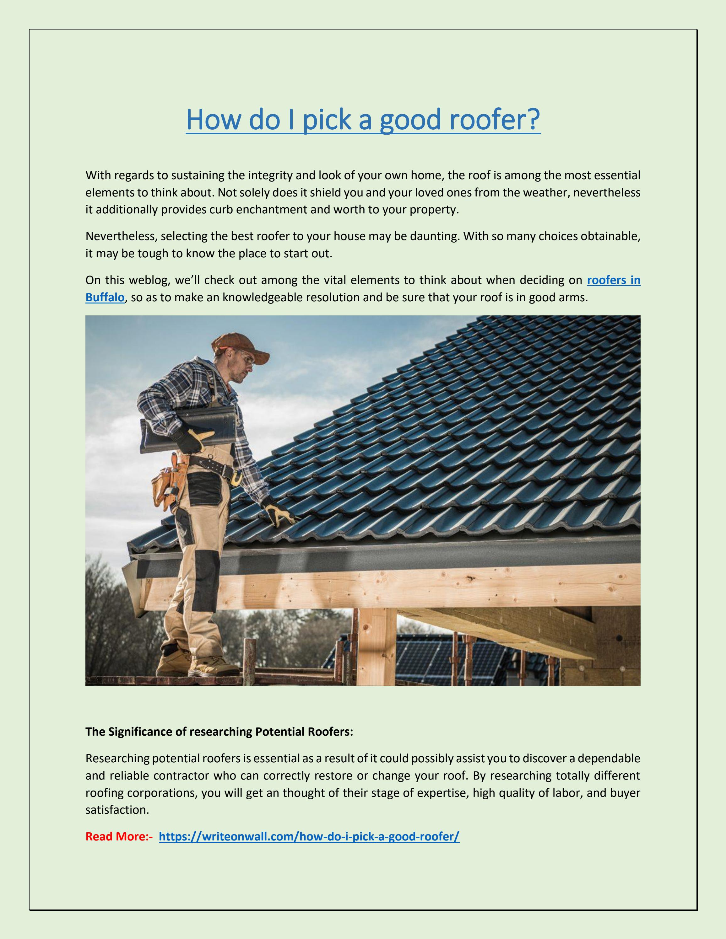 How do I pick a good roofer? by dssroofing - Issuu