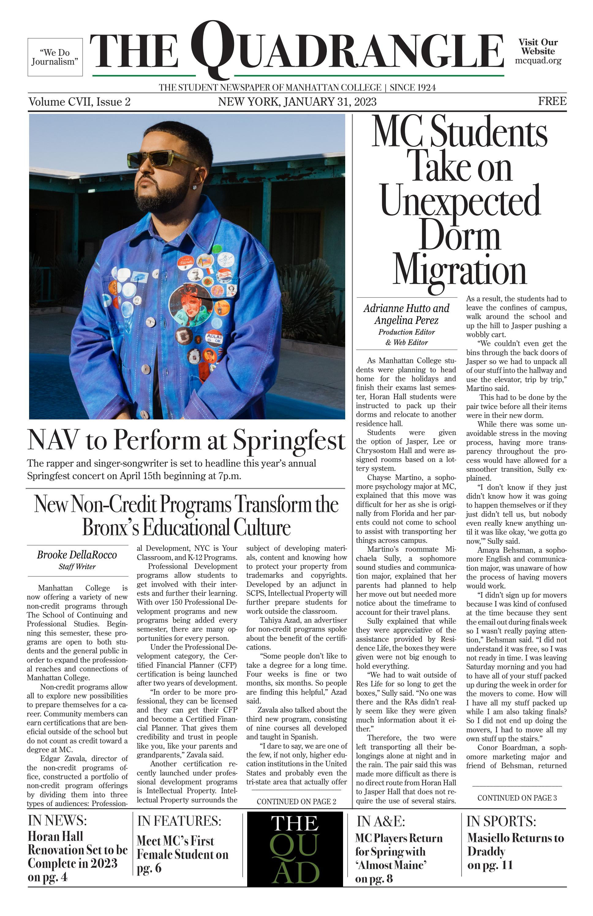 The Quadrangle, Issue 2 by Manhattan College Quadrangle - Issuu