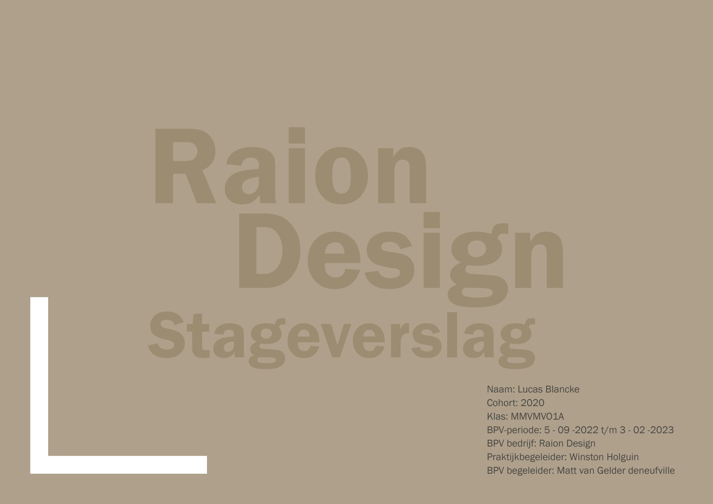 Stageverslag Raion Design Lucas Blancke by lucasblancke - Issuu