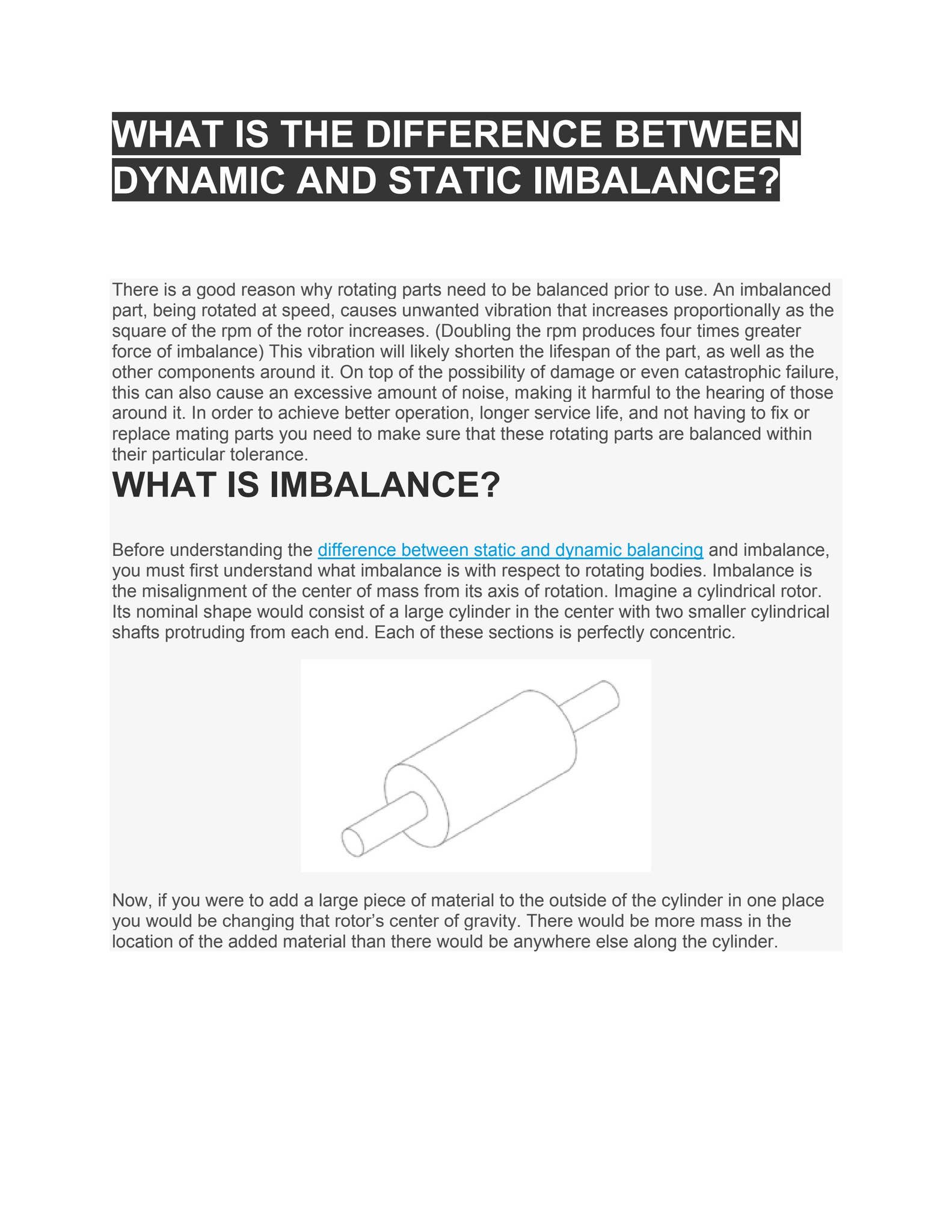 WHAT IS THE DIFFERENCE BETWEEN DYNAMIC AND STATIC IMBALANCE? by jeri ...