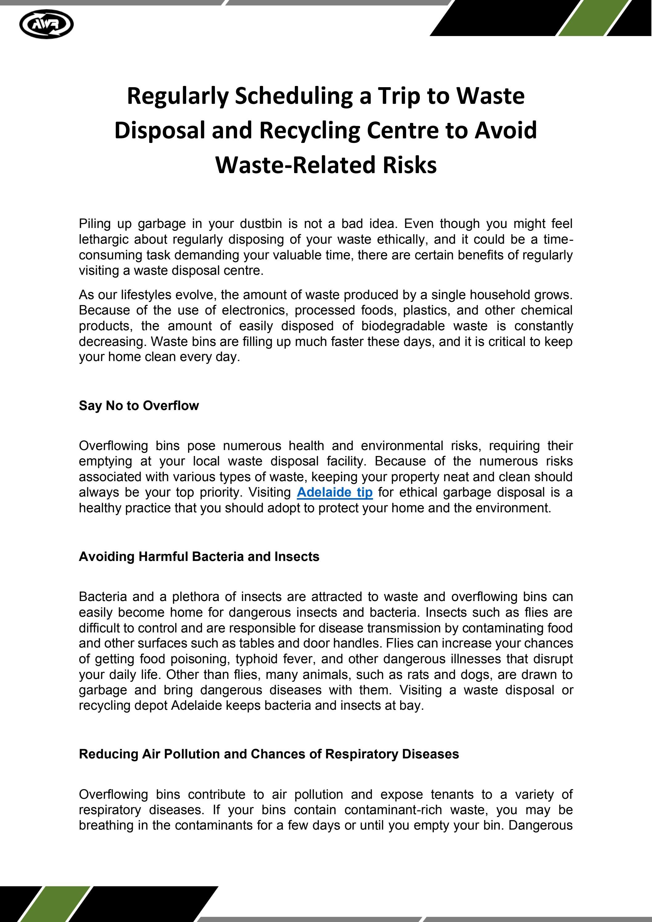 Trip to Waste Disposal and Recycling Centre by recyclingcentre - Issuu
