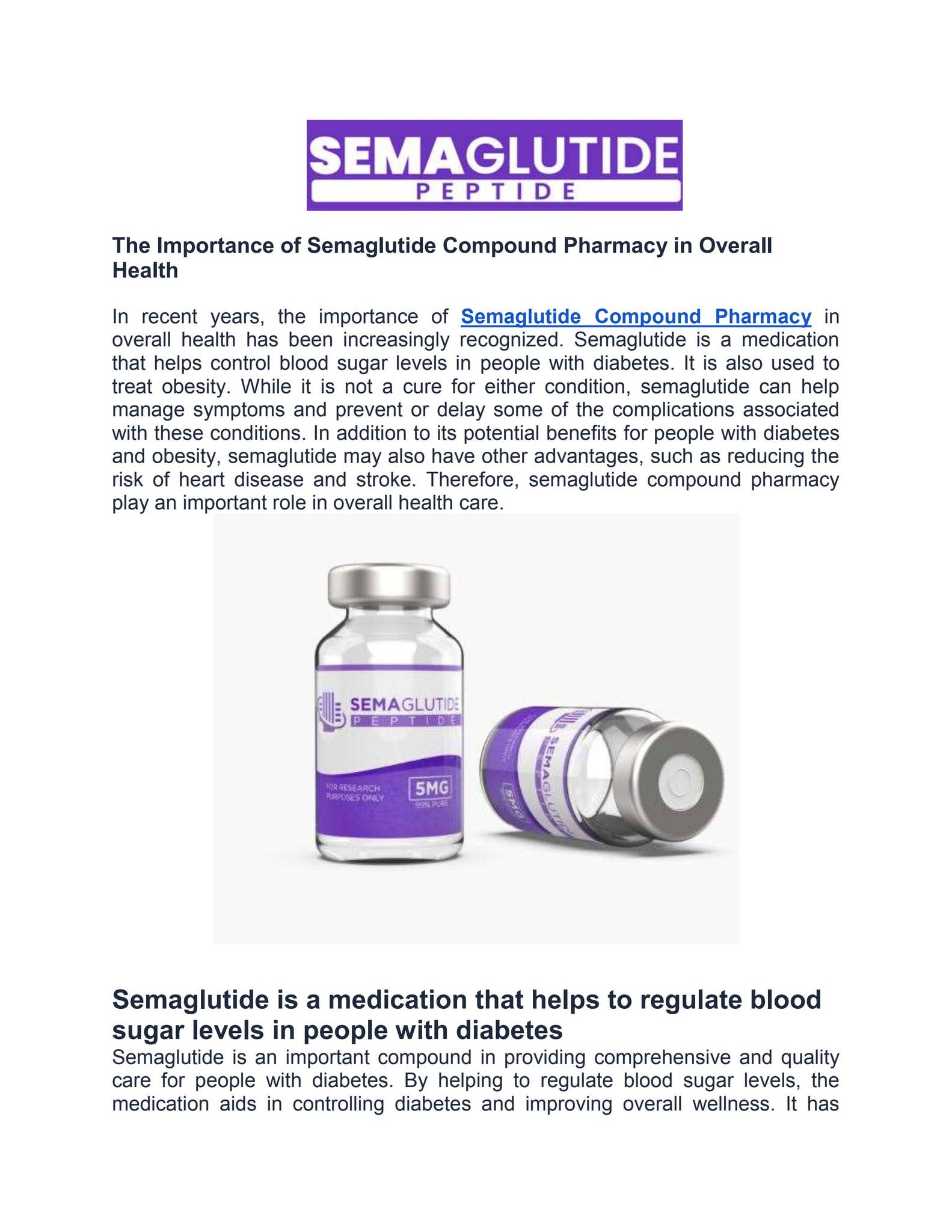 The Importance of Semaglutide Compound Pharmacy in Overall Health by ...