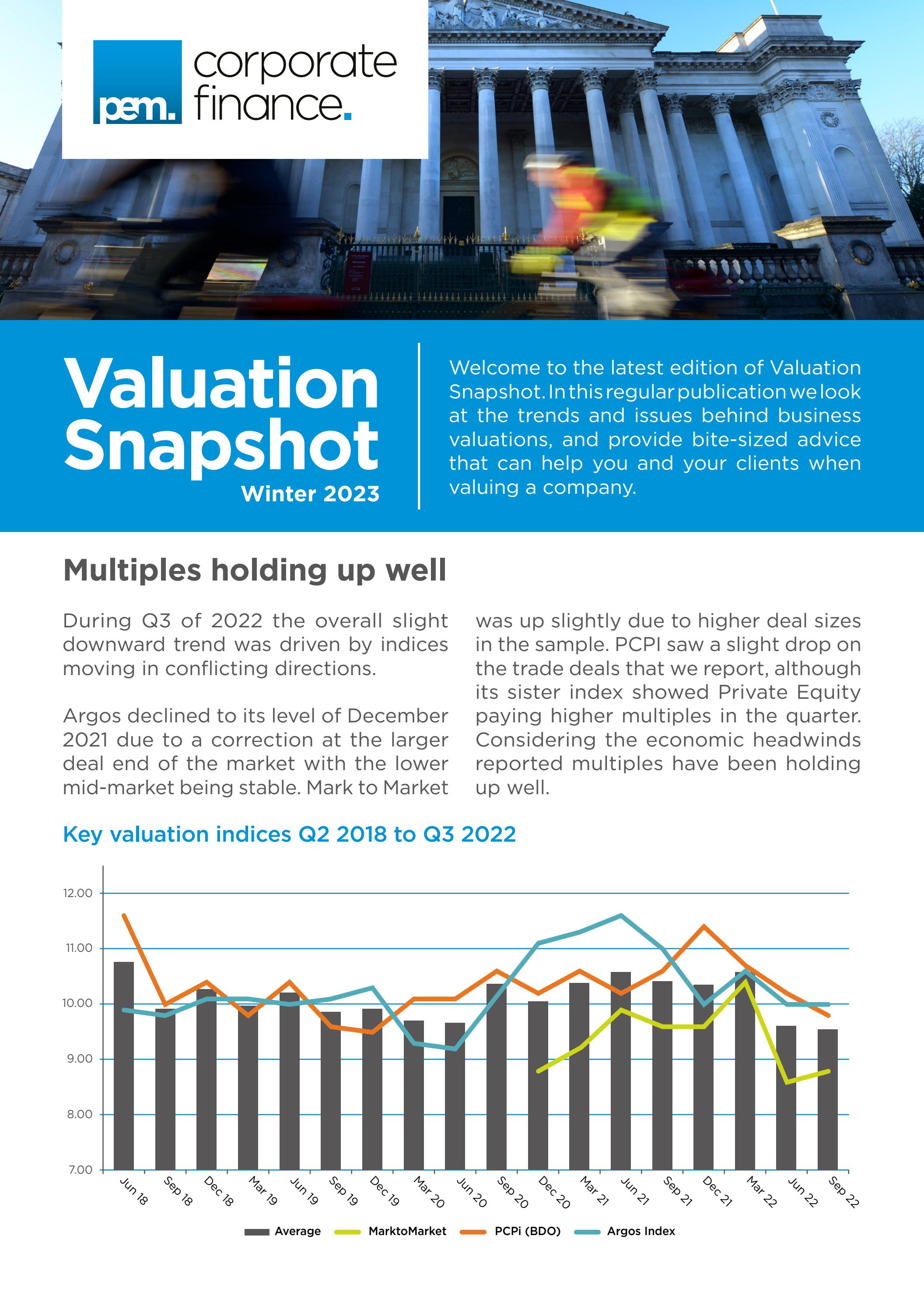 PEMCF Valuation Snapshot - Winter 2023 by PEM Corporate Finance - Issuu