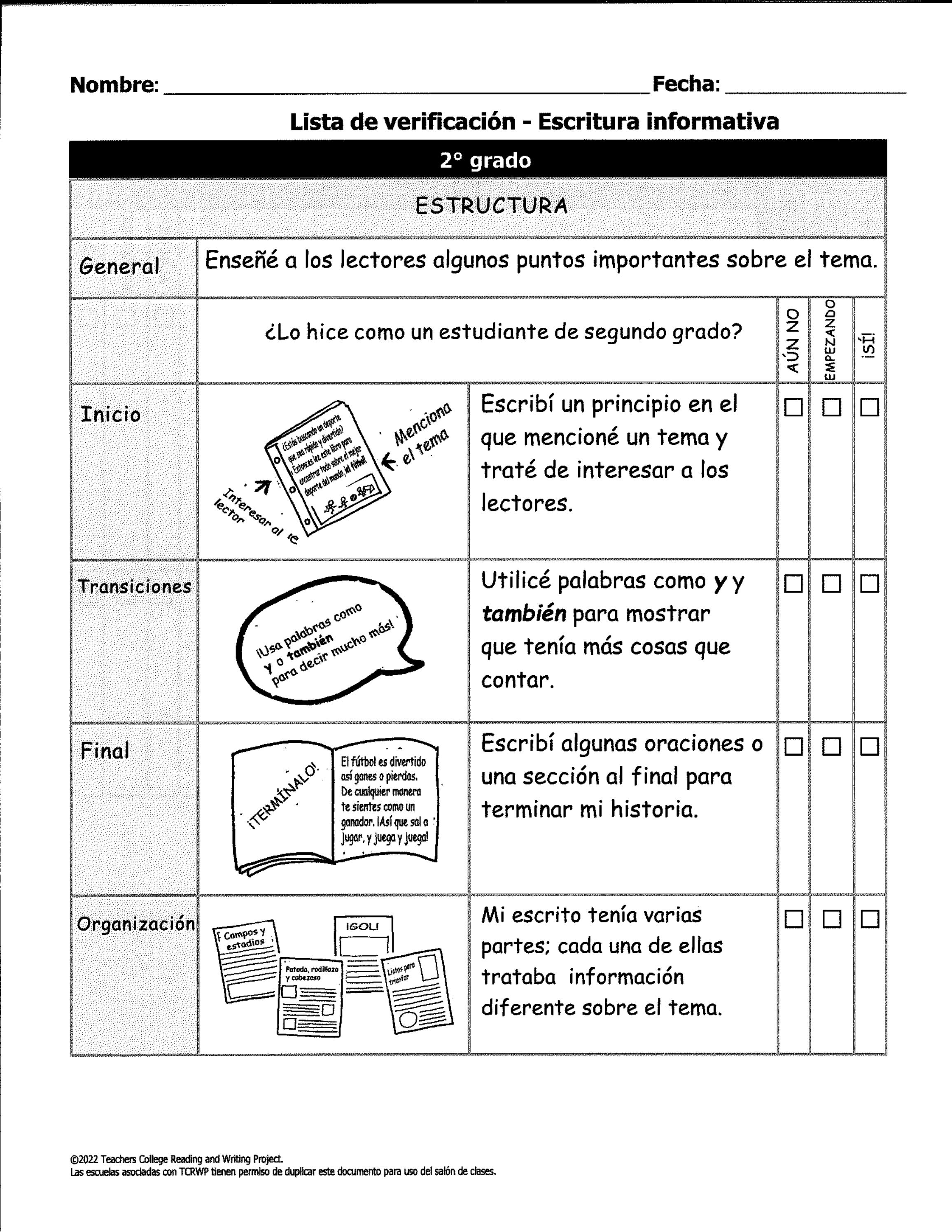 Lista verificación - escritura informativa segundo by Fundación ...