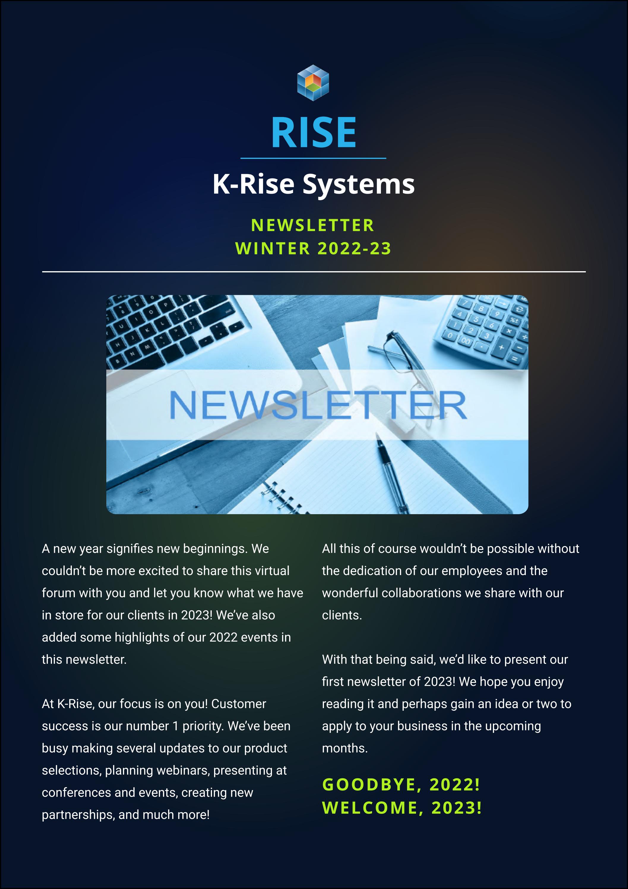 K-Rise 2023 Winter Edition Newsletter by Rise - from K-Rise Systems ...