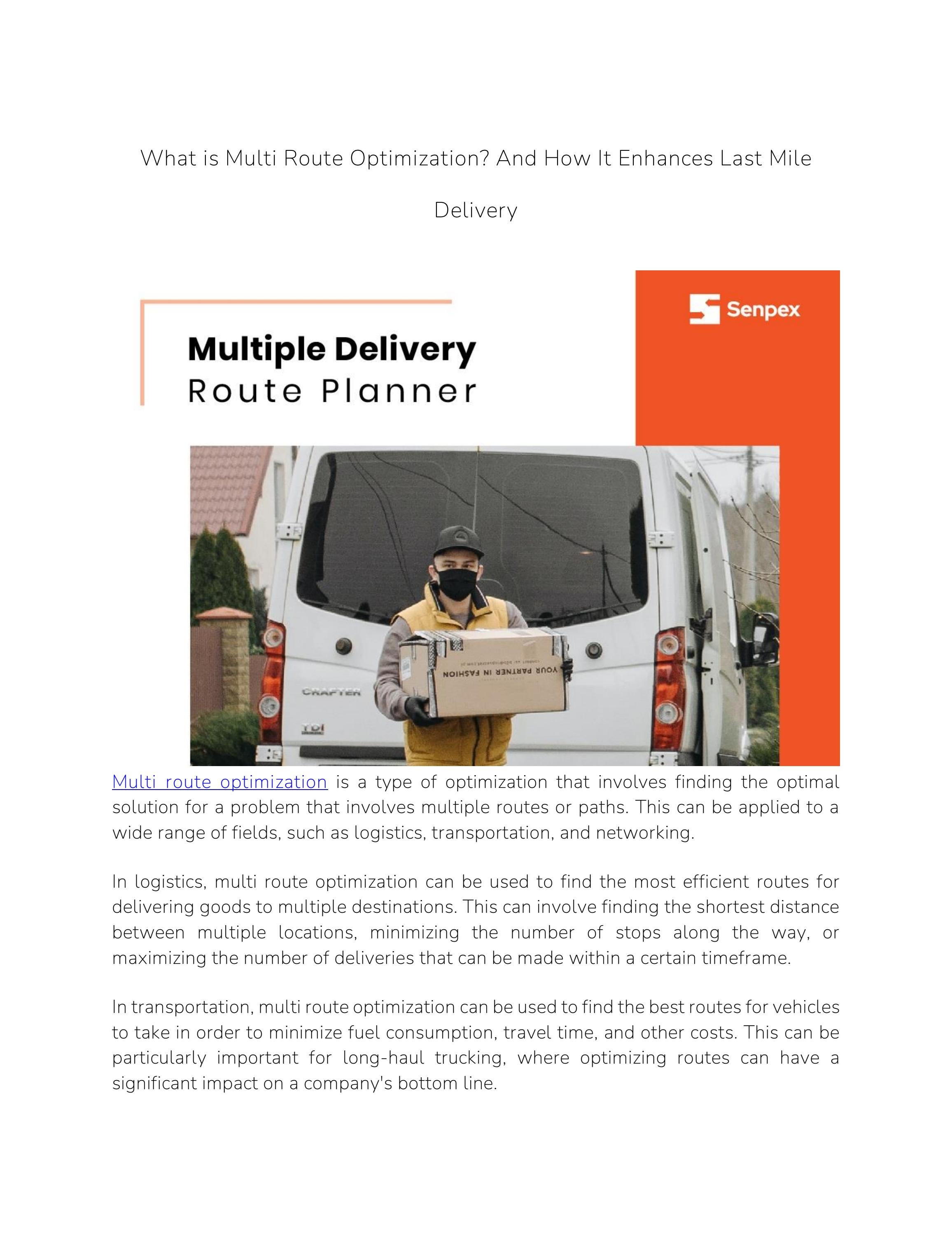 What is Multi Route Optimization? And How It Enhances Last Mile ...