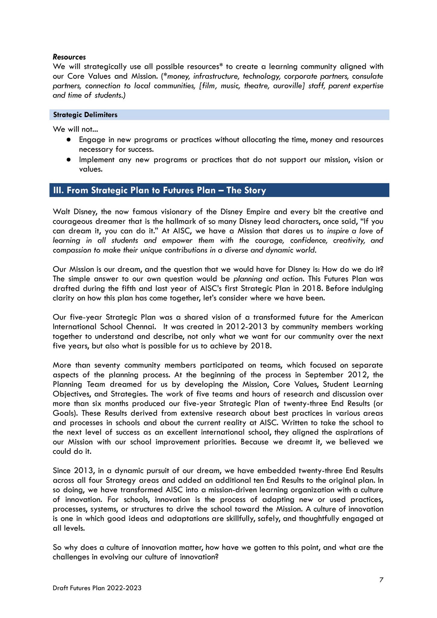 Futures Plan 2022-2023 by American International School Chennai - Issuu