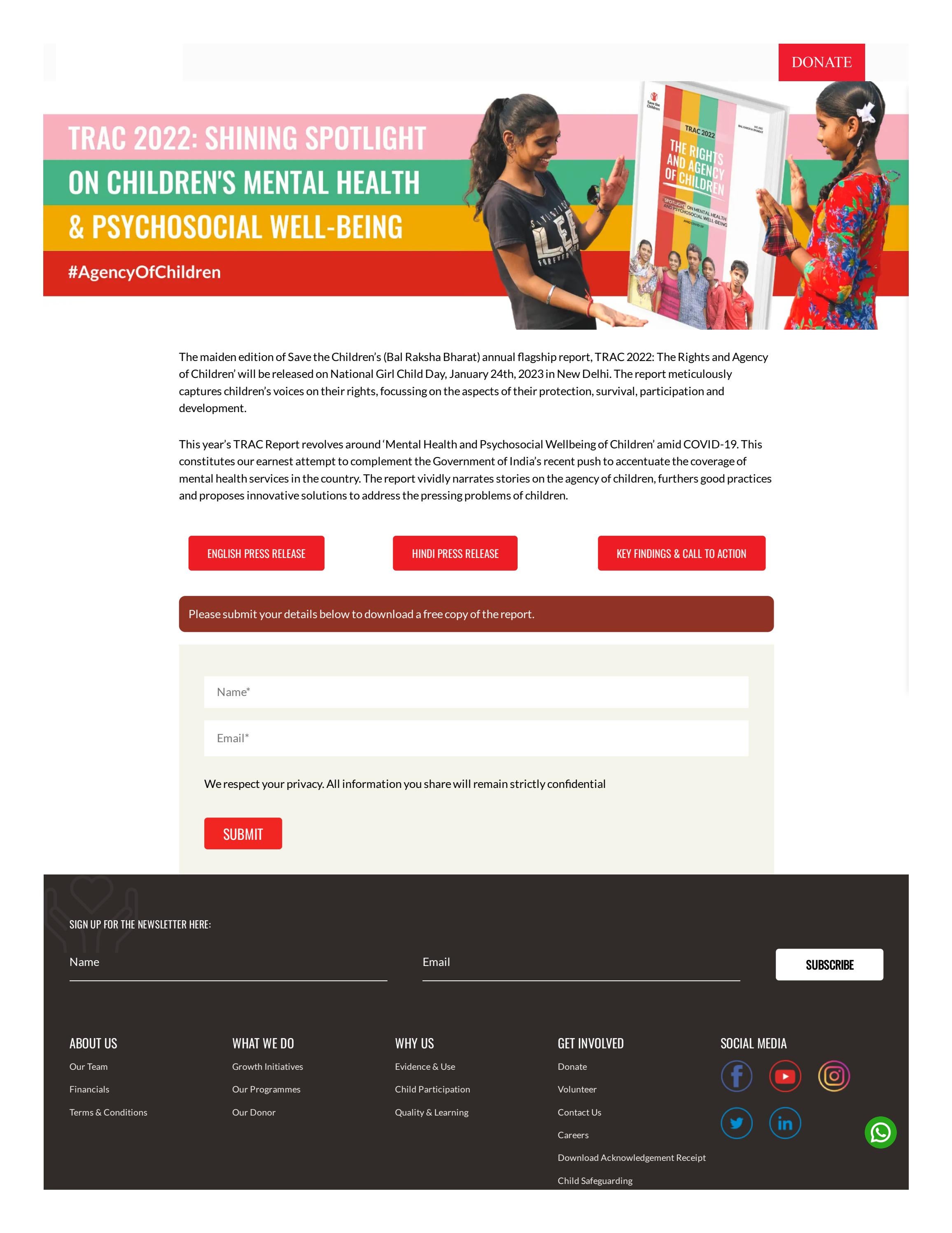 TRAC Report 2022 - Save the Children by Bal Raksha Bharat - Issuu
