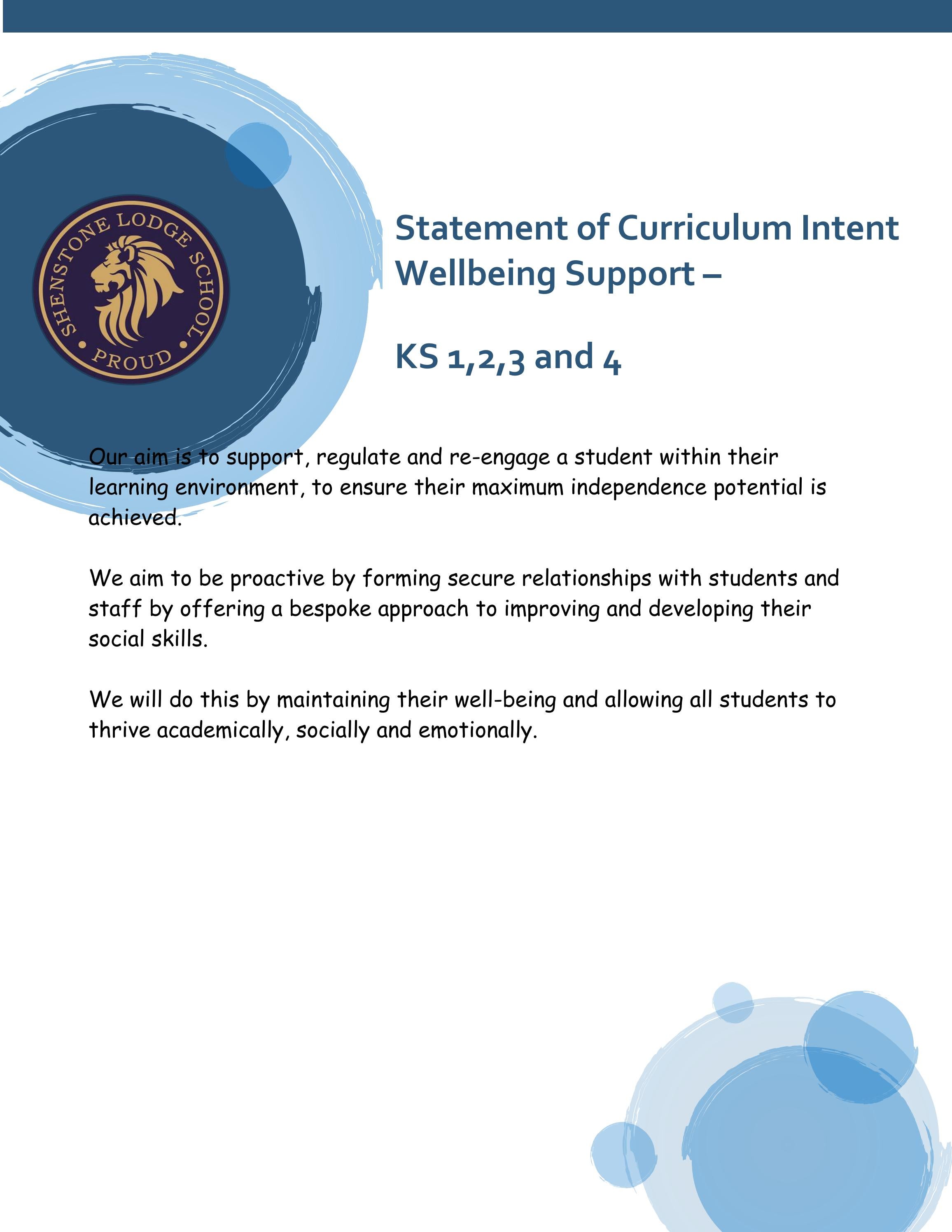 Well Being Curriculum Intent by Schudio - Issuu