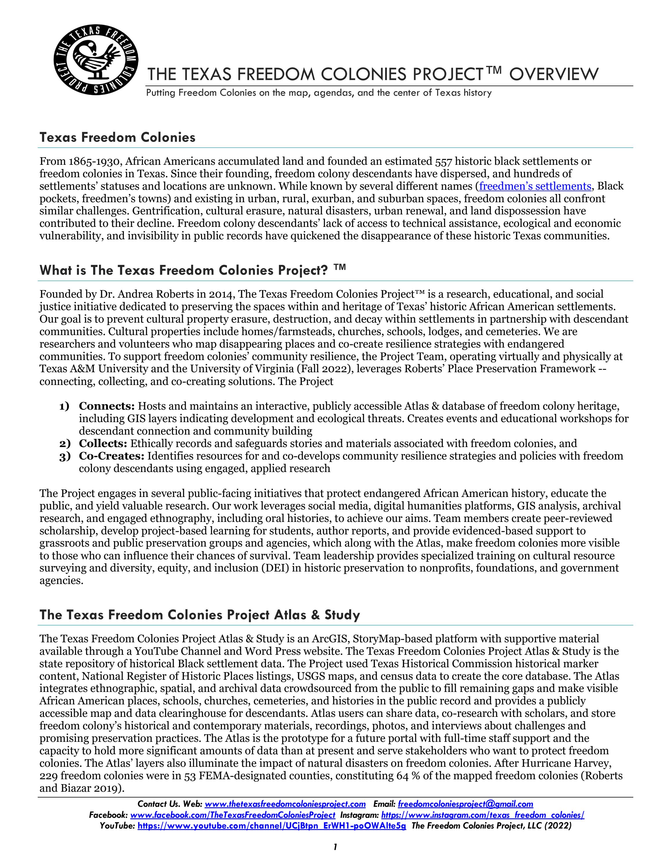 (2023) Introduction to The Texas Freedom Colonies Project by ...