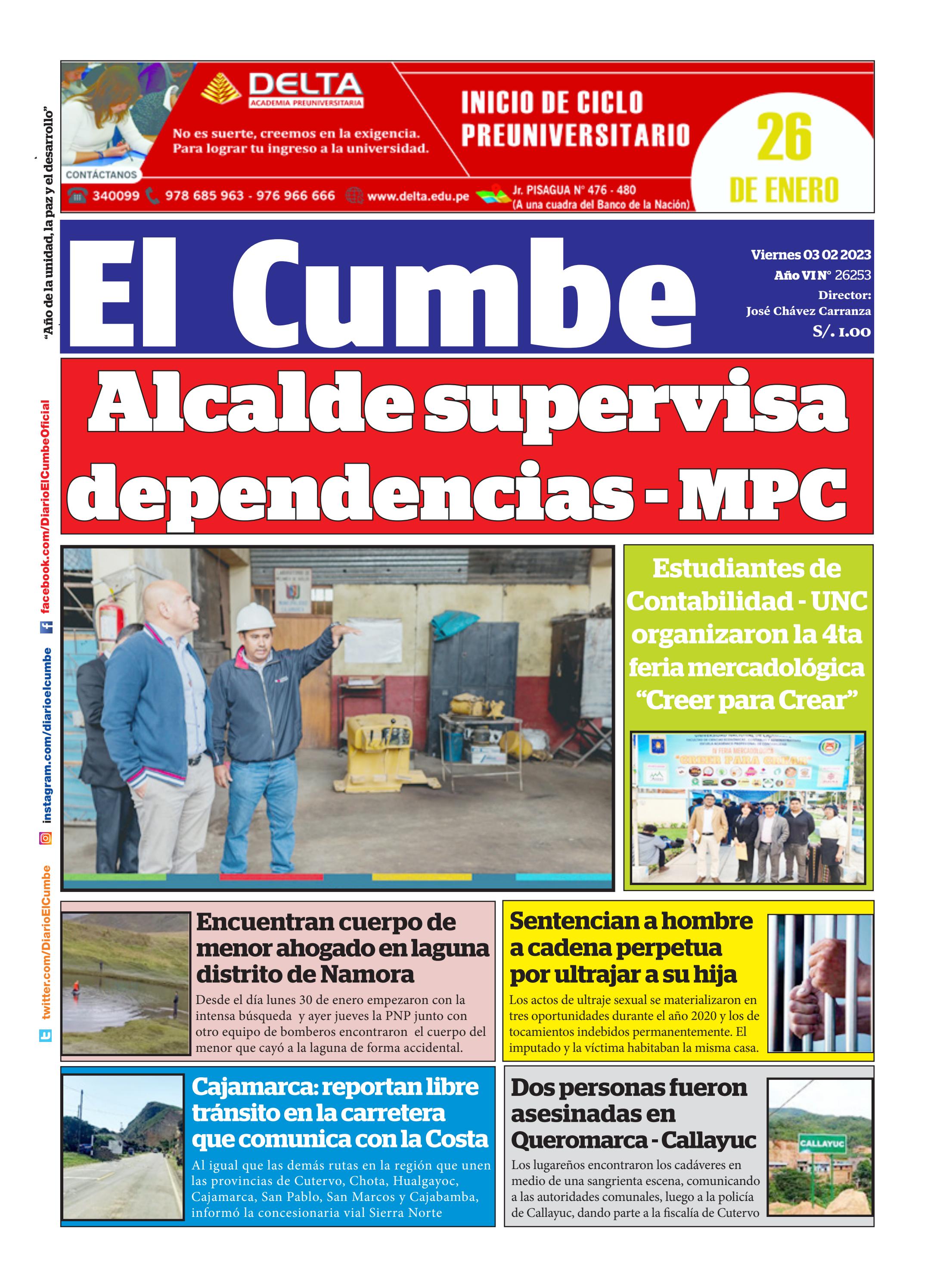 Diario EL CUMBE 03 de febrero del 2023 by Diario El Cumbe - Issuu
