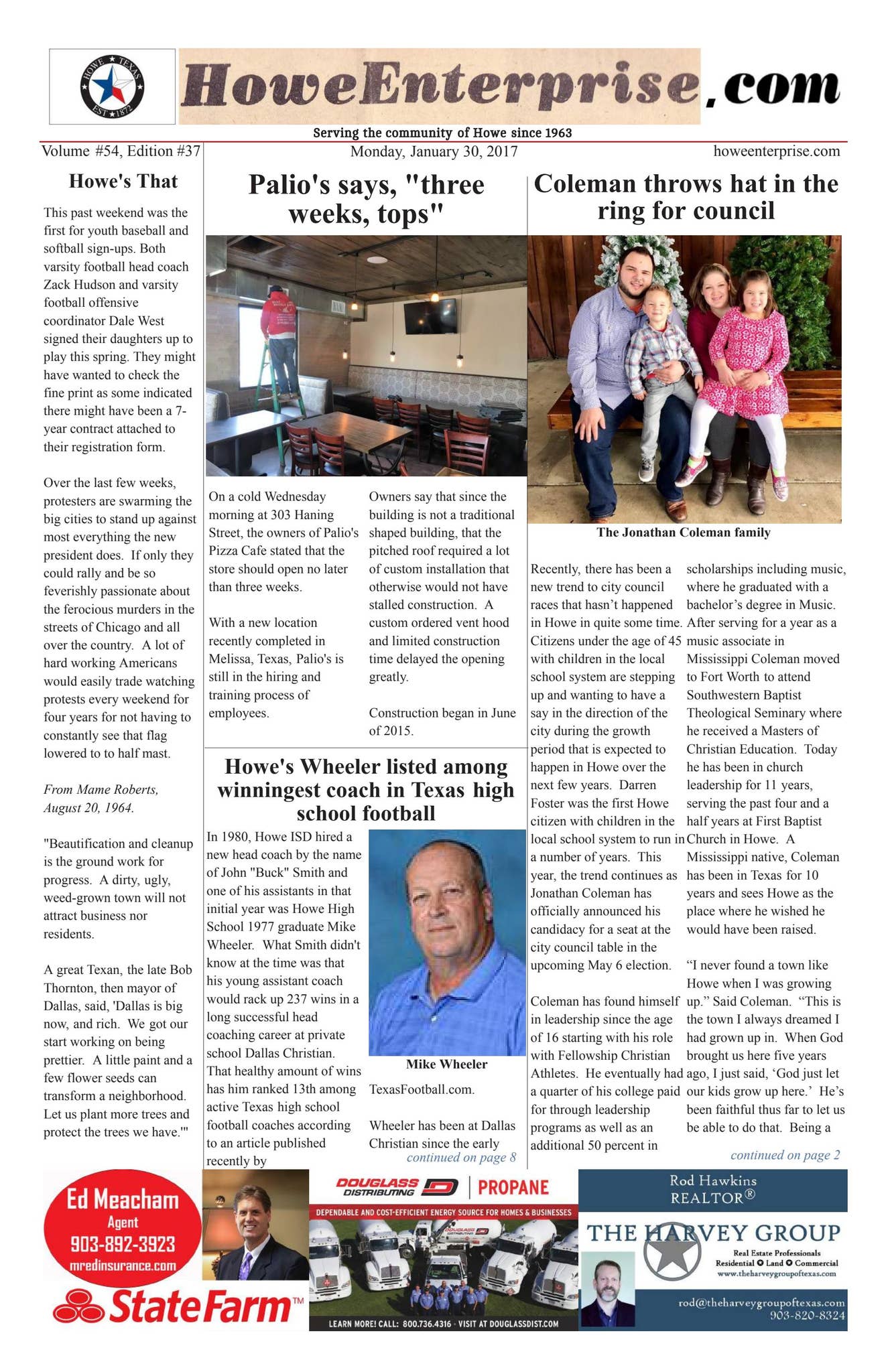 54.37 Howe Enterprise January 30, 2017 by The Howe Enterprise - Issuu