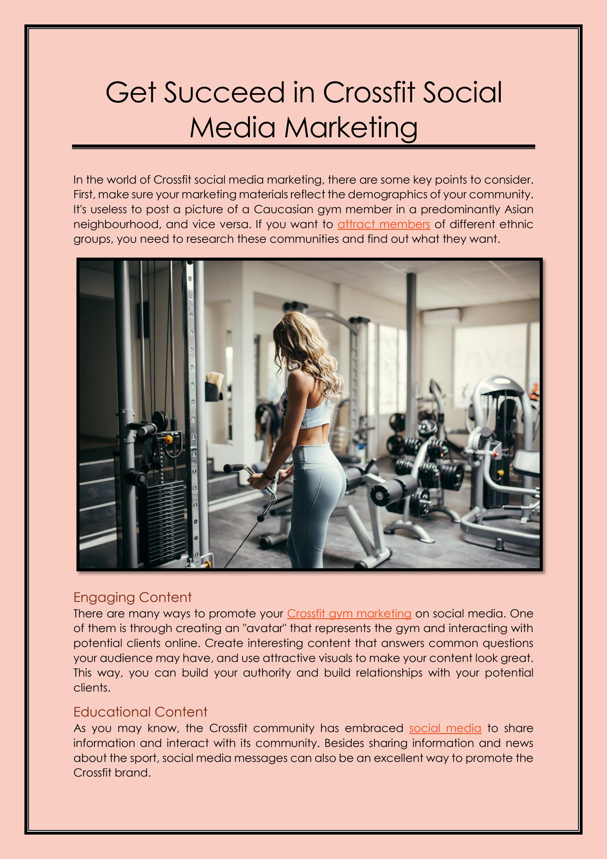 Get Succeed in Crossfit Social Media Marketing by partymaker - Issuu