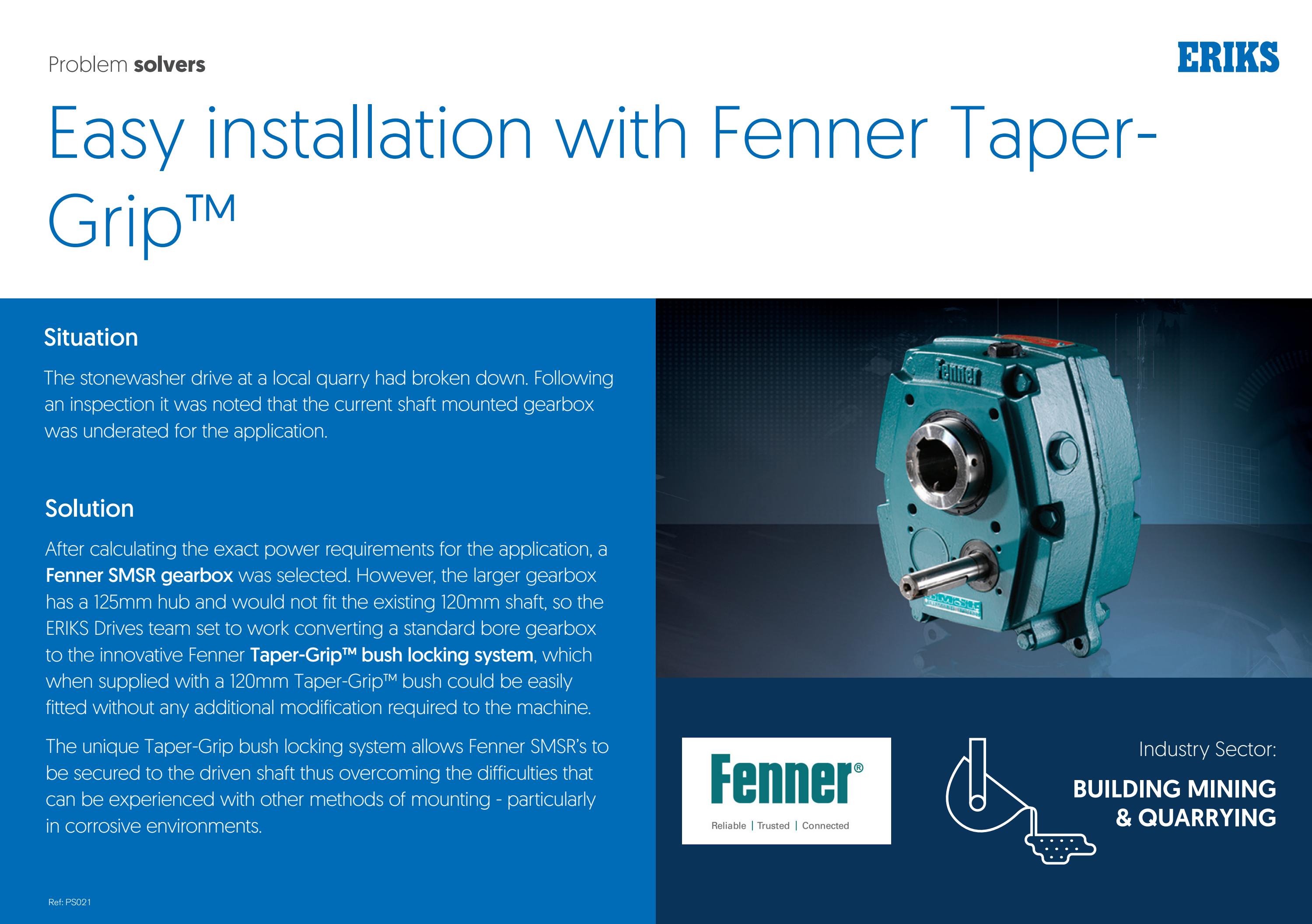 Problem Solver - Easy installation with Fenner Taper-Grip™ by ERIKS UK ...