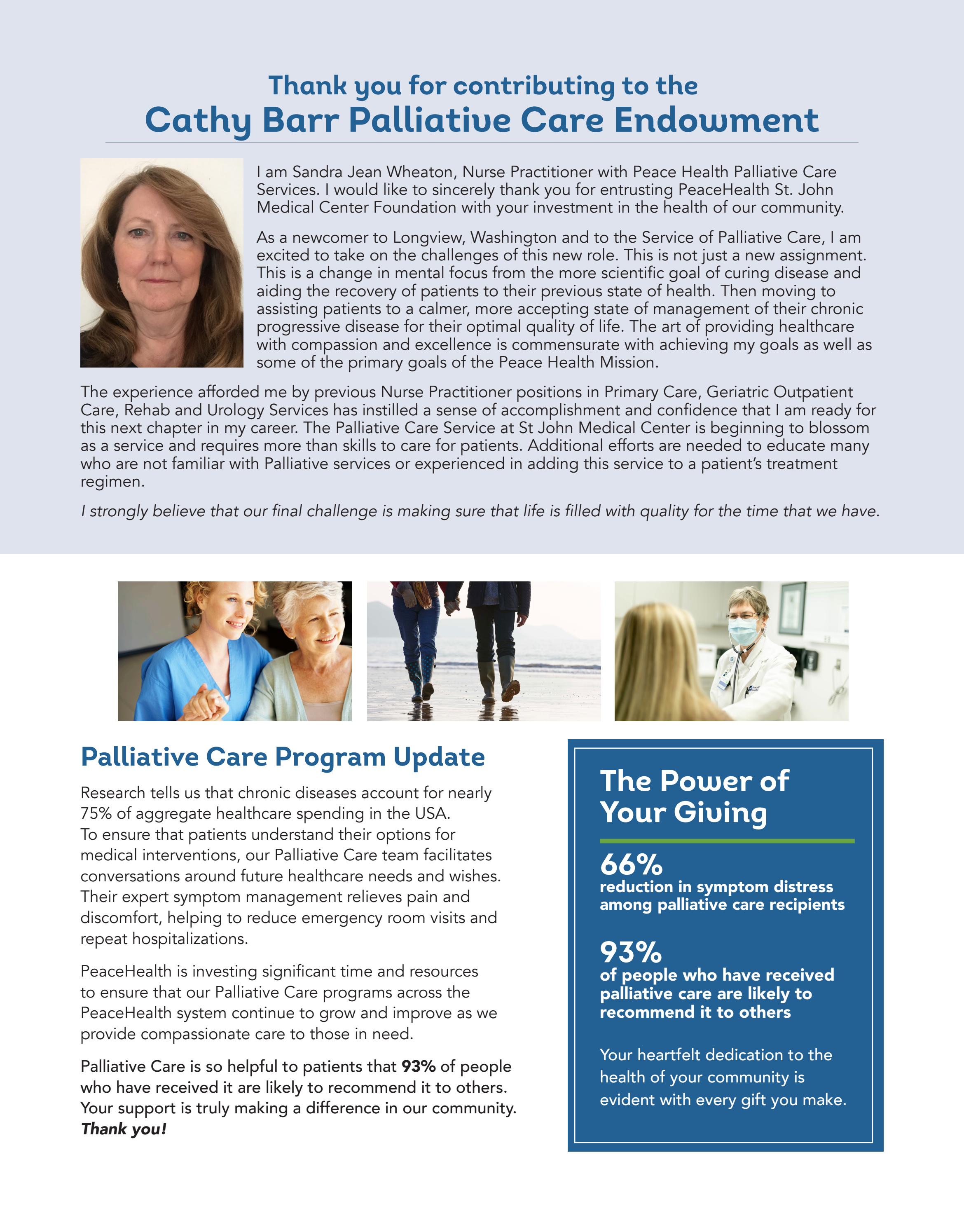 FY23 Cathy Barr Palliative Care Endowment Impact Report by PeaceHealth ...