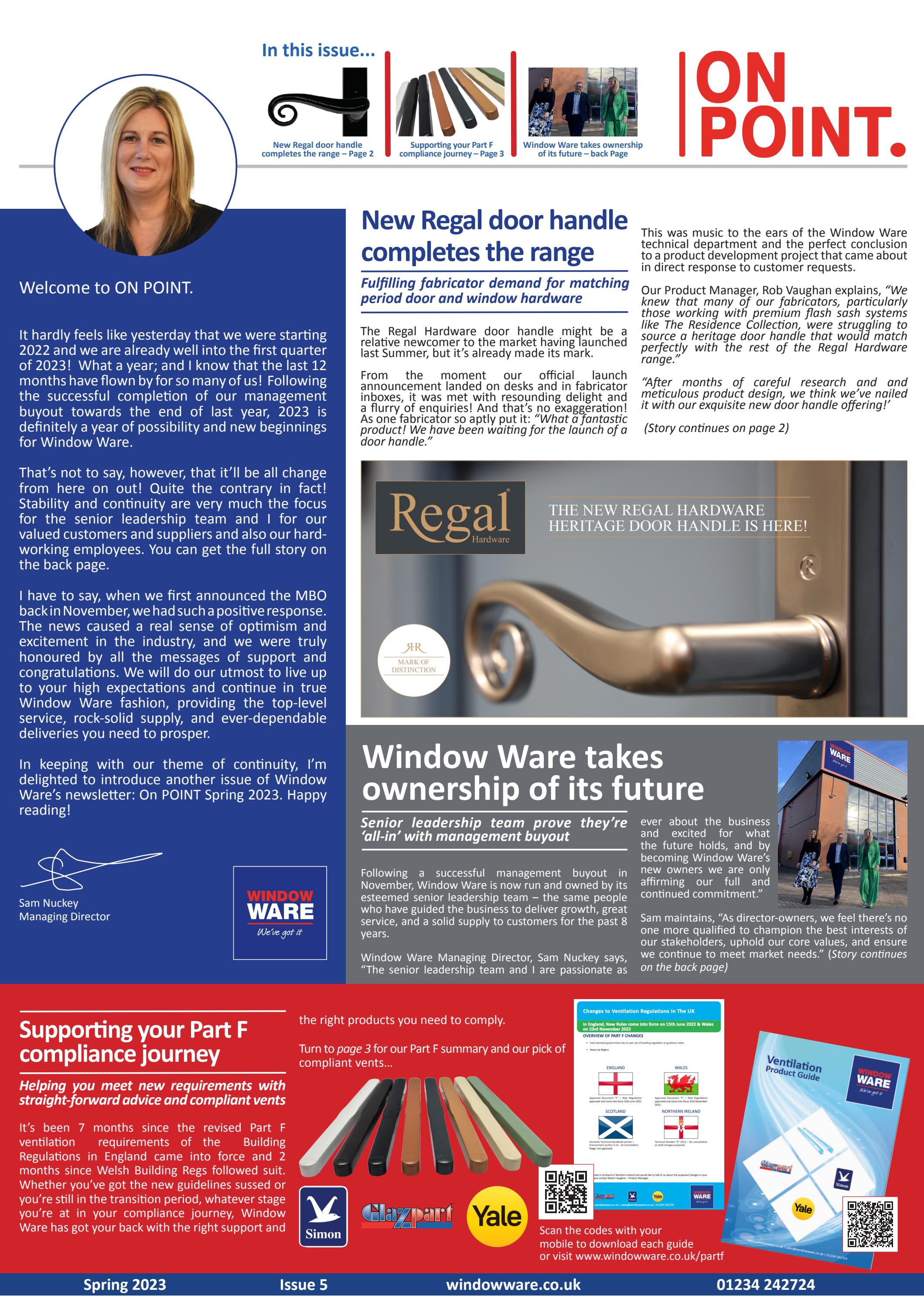 On Point issue 5 Newsletter from Window Ware by Window Ware - Issuu