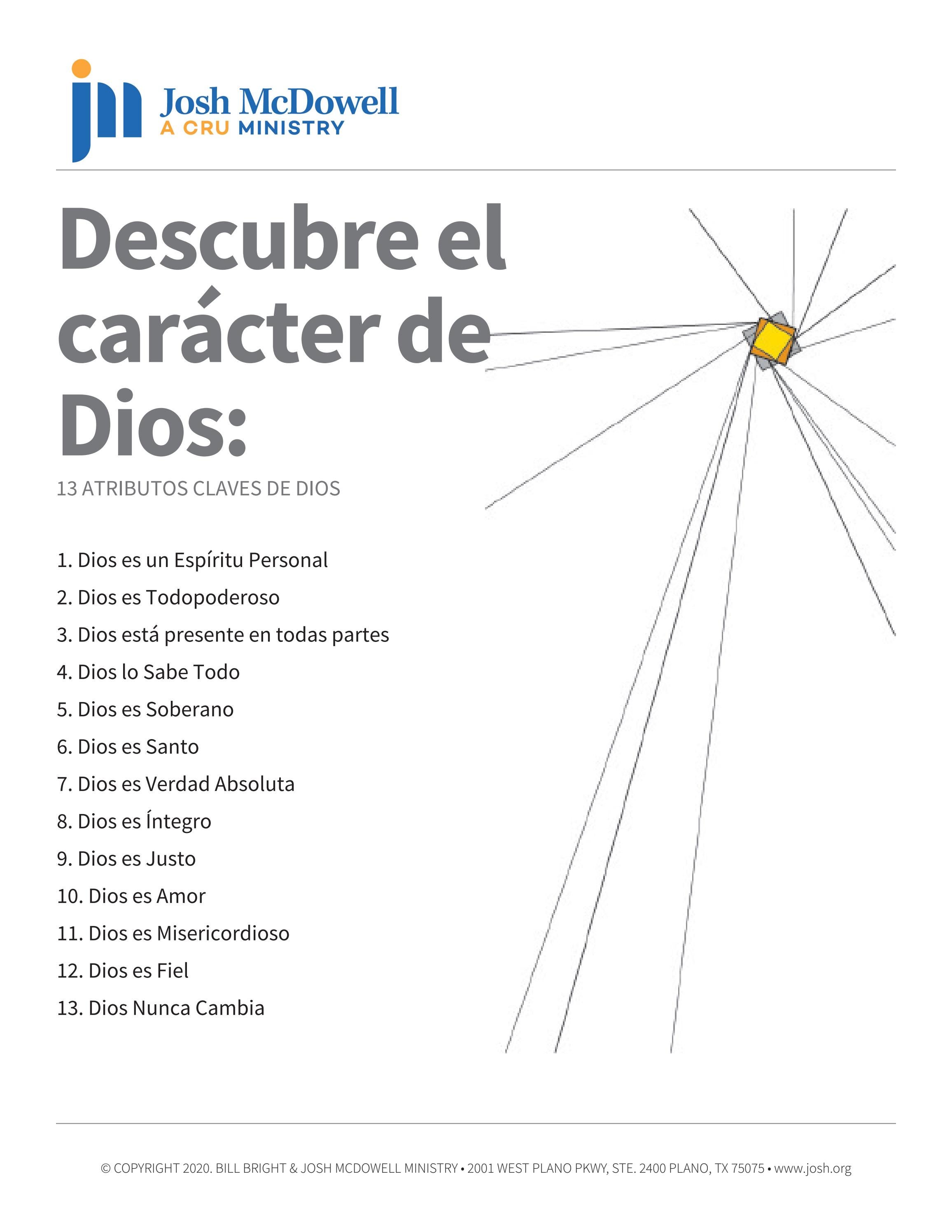 Descubre el carácter de Dios: 13 atributos de Dios by Josh McDowell ...