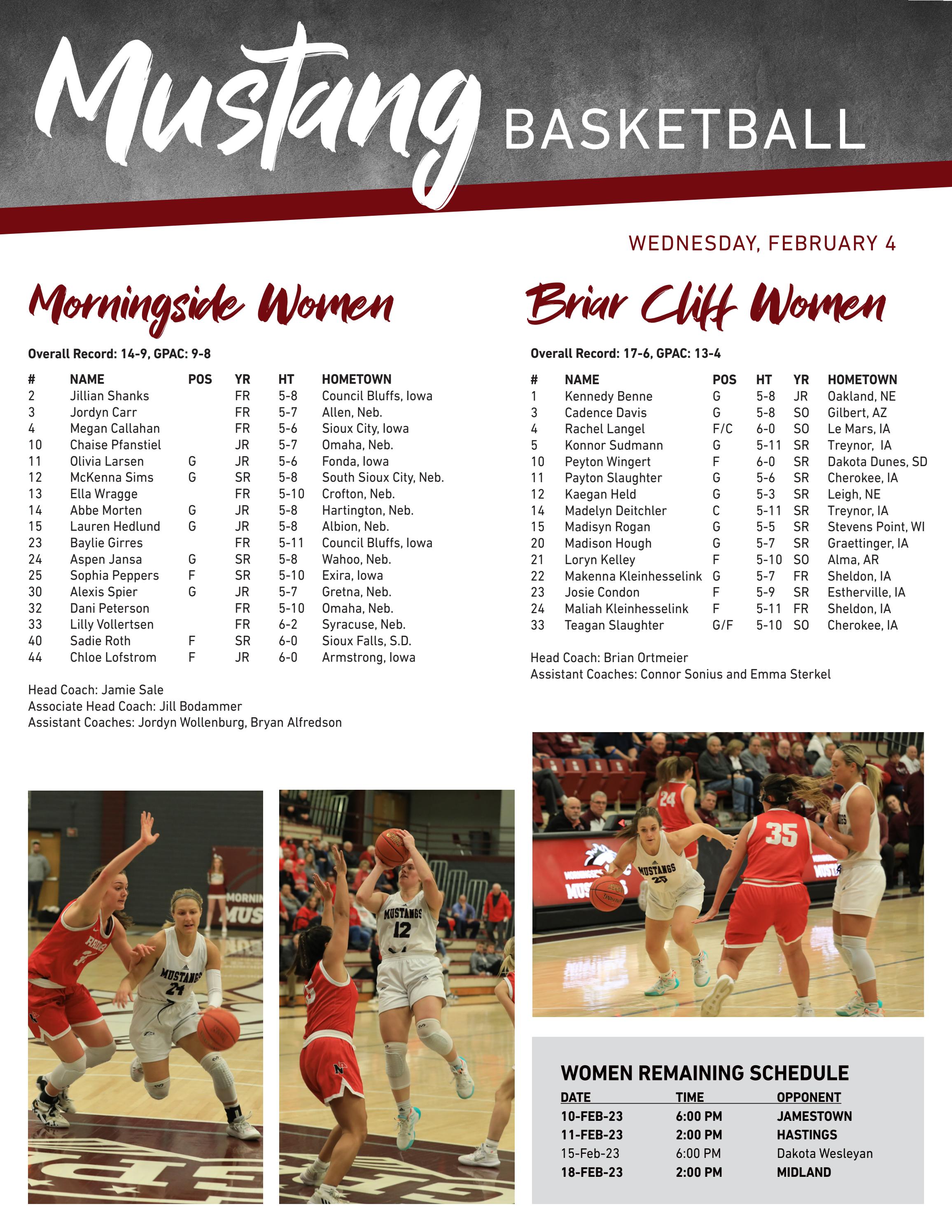 Basketball Game Day Program - Briar Cliff 2/4/2023 by Morningside ...