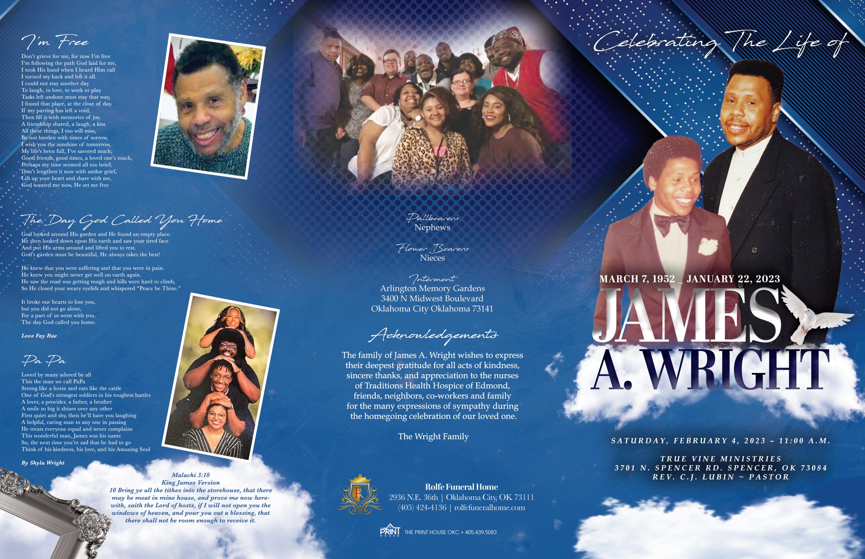 James Wright Program by The Print House - Issuu