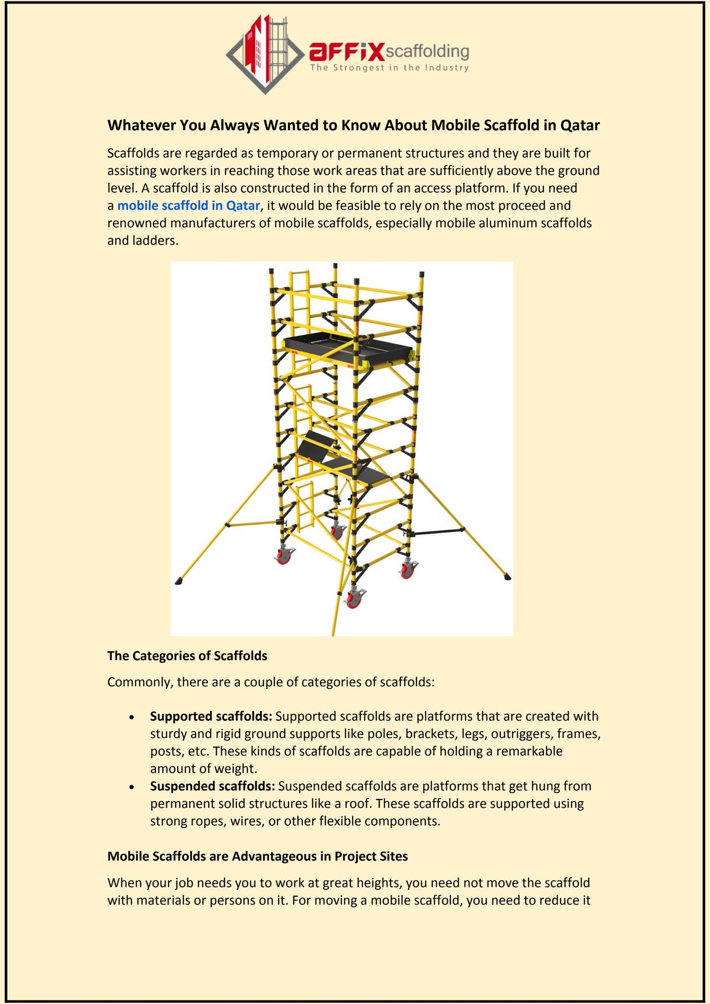Whatever You Always Wanted to Know About Mobile Scaffold in Qatar by ...