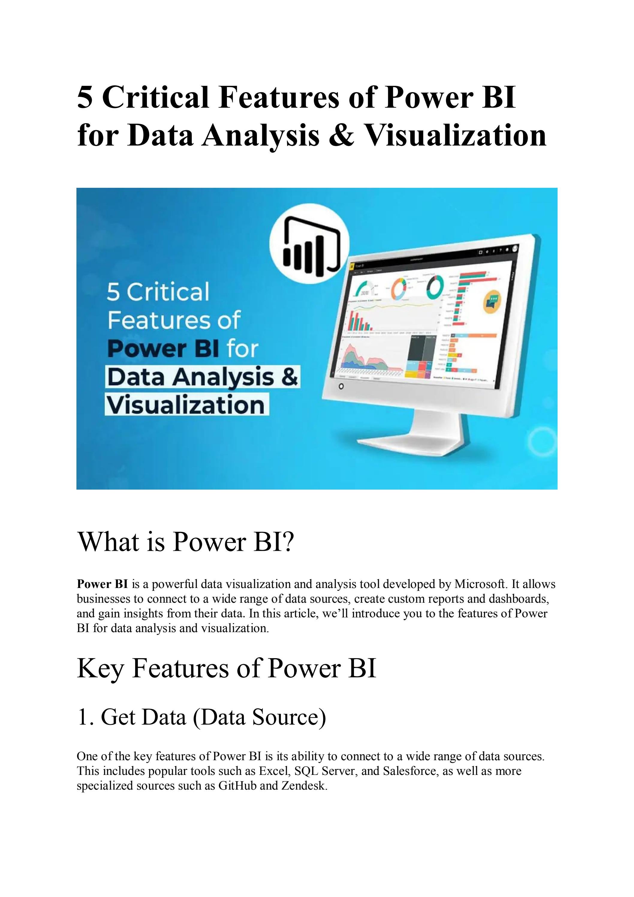 5 Critical Features of Power BI for Data Analysis & Visualization by ...
