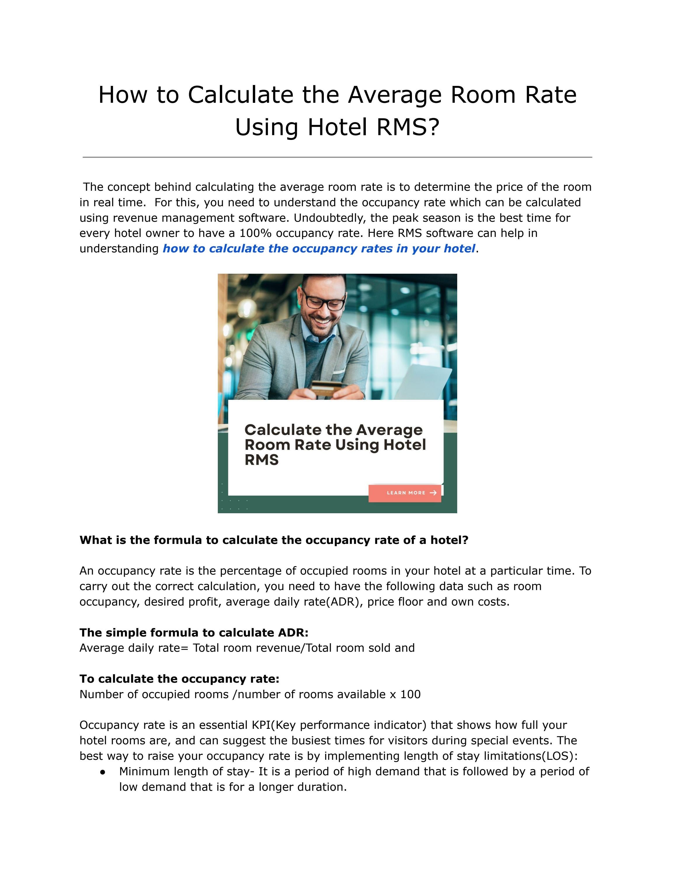 How To Calculate The Average Room Rate Using Hotel RMS By Pricepointca How To Calculate The Average Room Rate Using Hotel RMS By Pricepointca