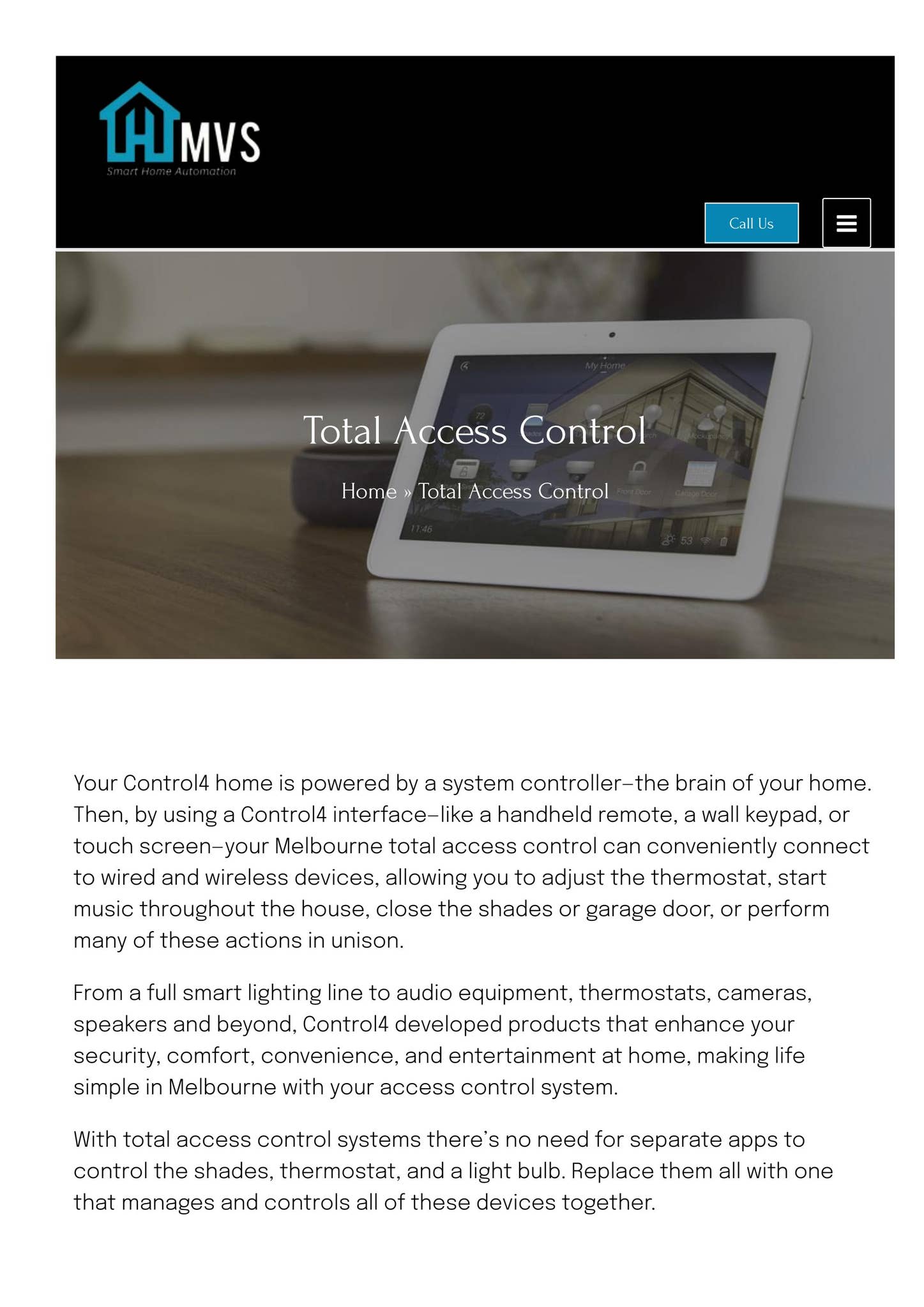 Total Access Control Home Automation System Melbourne by MVS - Issuu
