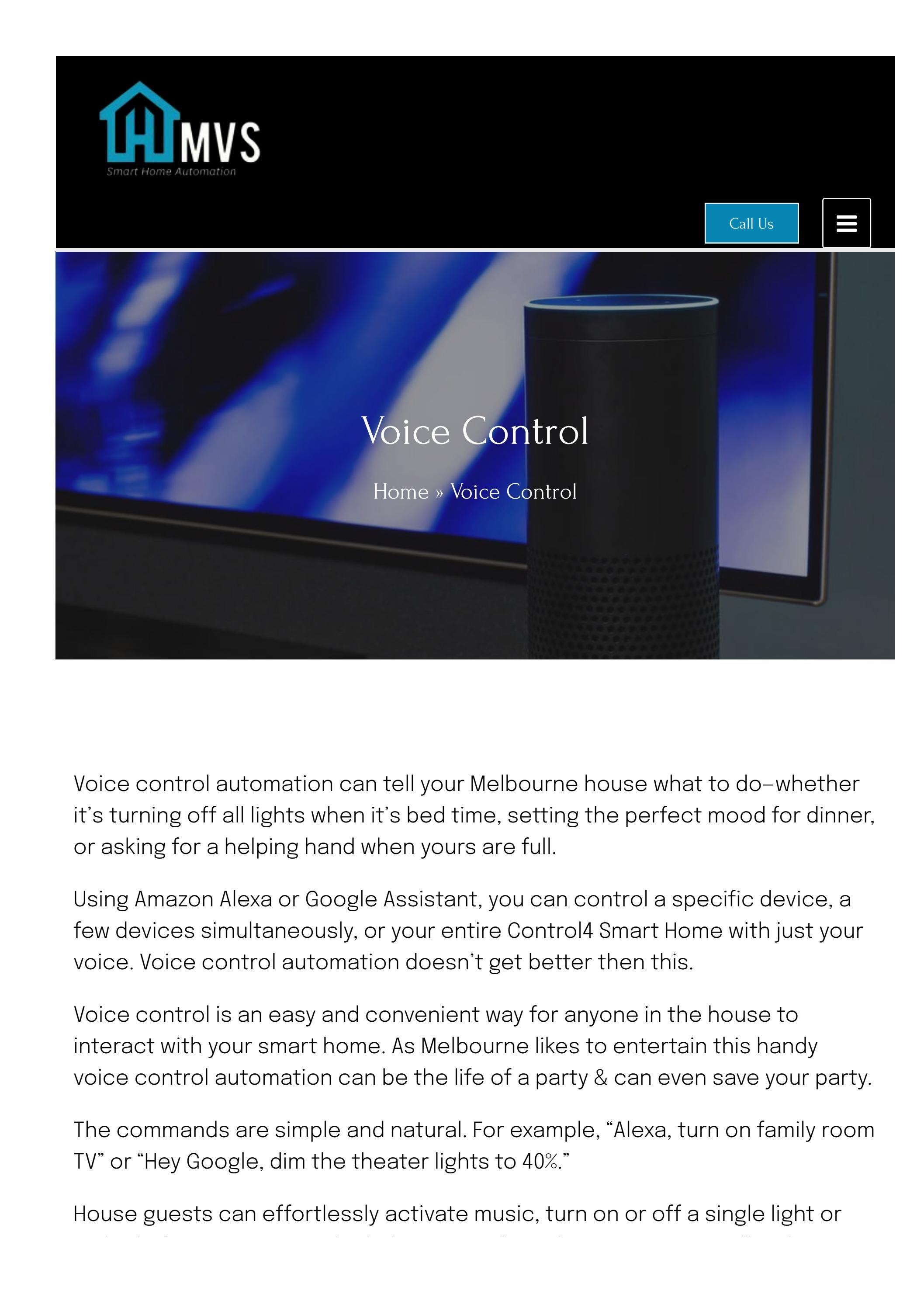 Voice Control Home Automation System Melbourne by MVS Melbourne - Issuu